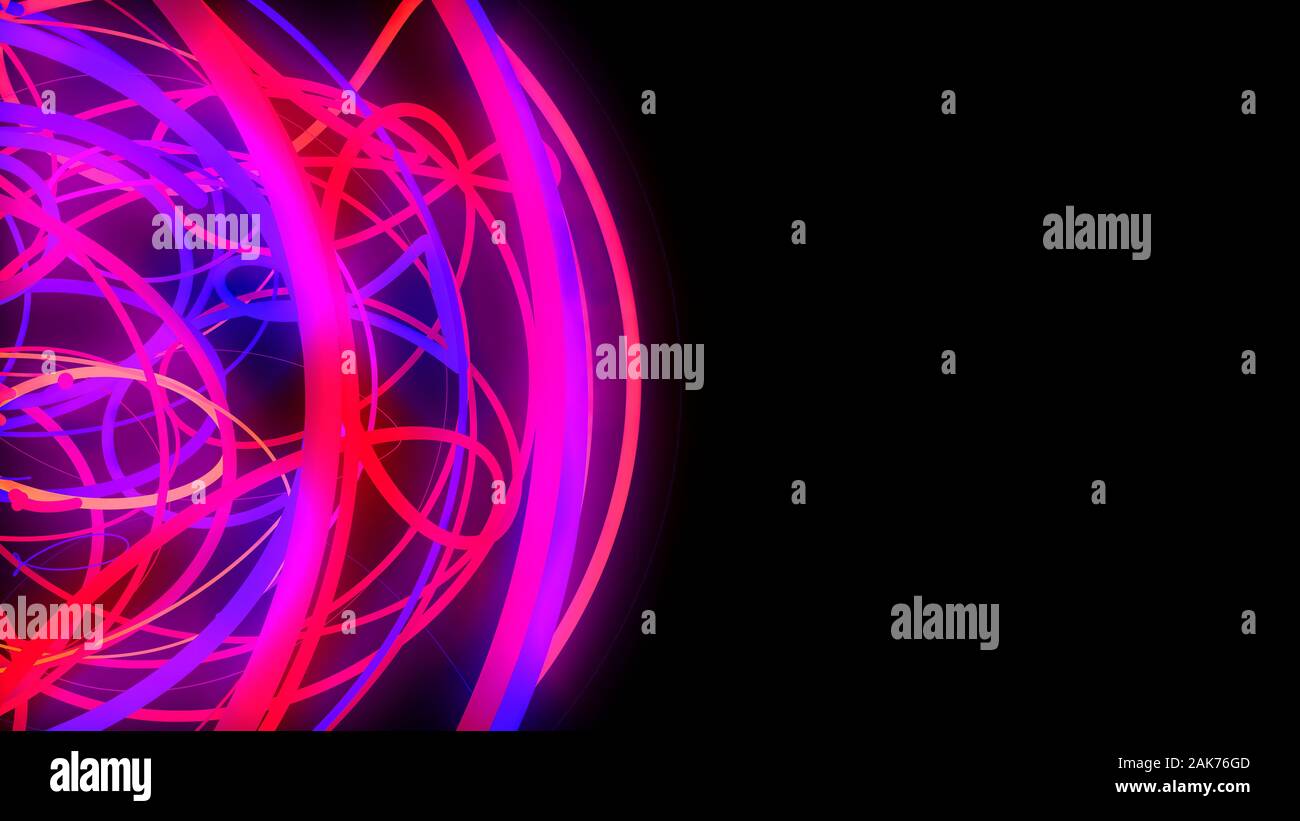 The mess tangling of the neon lines. It,s without direction Stock Photo ...