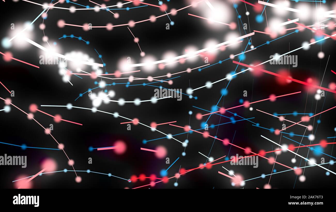 The coherence of points and lines. 3D rendering, 3d illustrates the ...