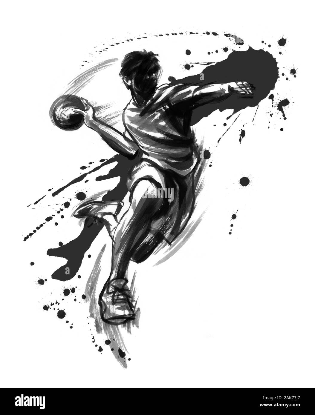 Handball Illustration Black and White Stock Photos & Images - Alamy