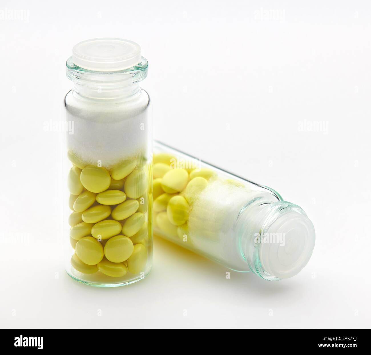Valerian root extract, herbal pills, tablets in a glass bottle ...