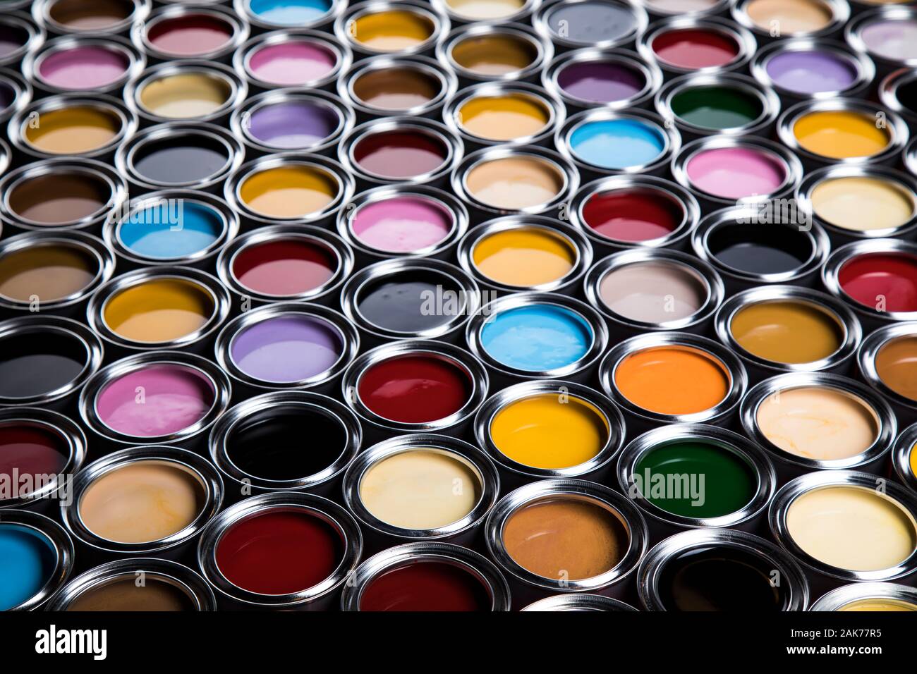 Tin metal cans, Painting background Stock Photo - Alamy