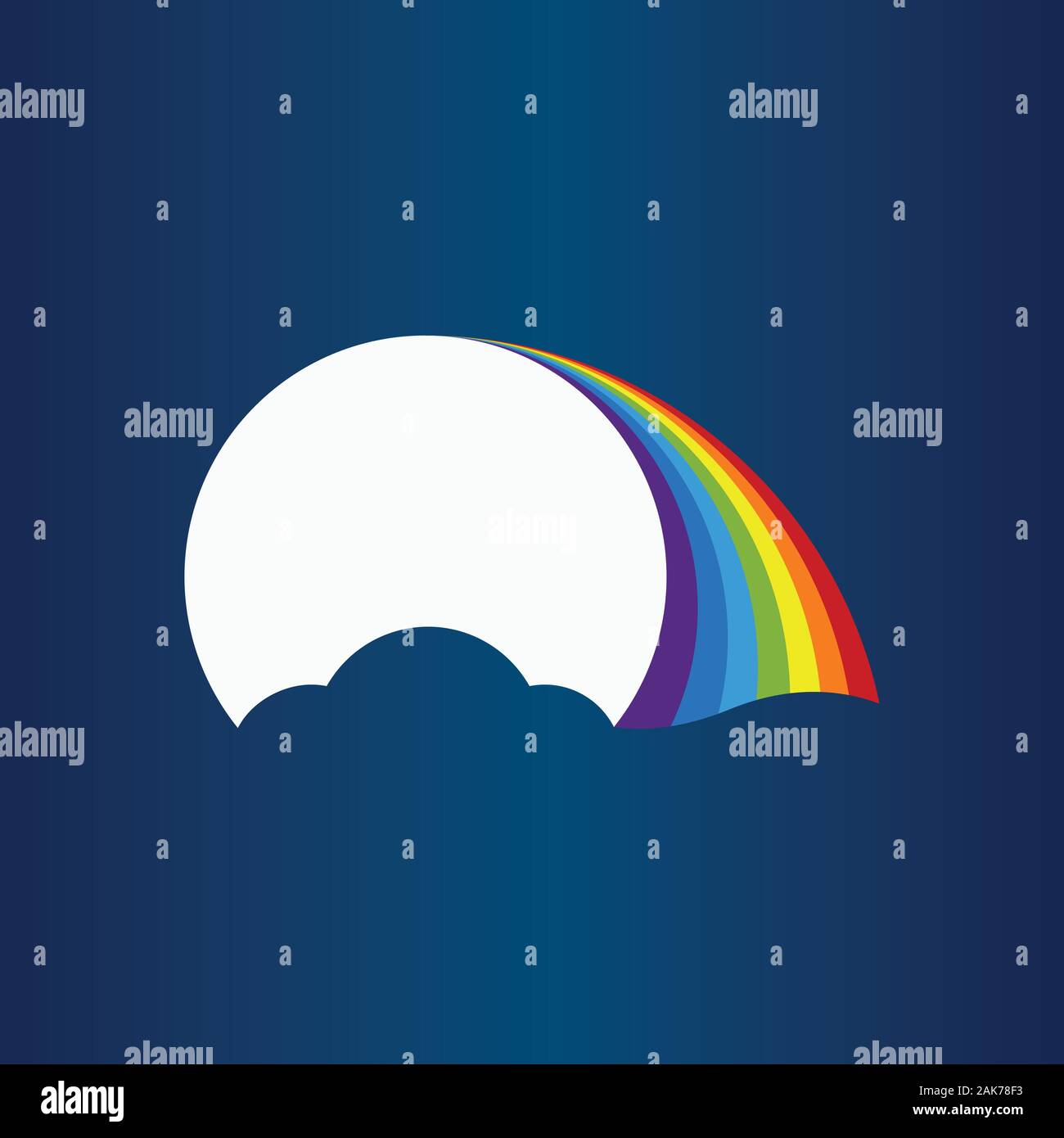 Colorful Rainbow Vector Illustration. Color Rainbow Cloud Vector Stock ...