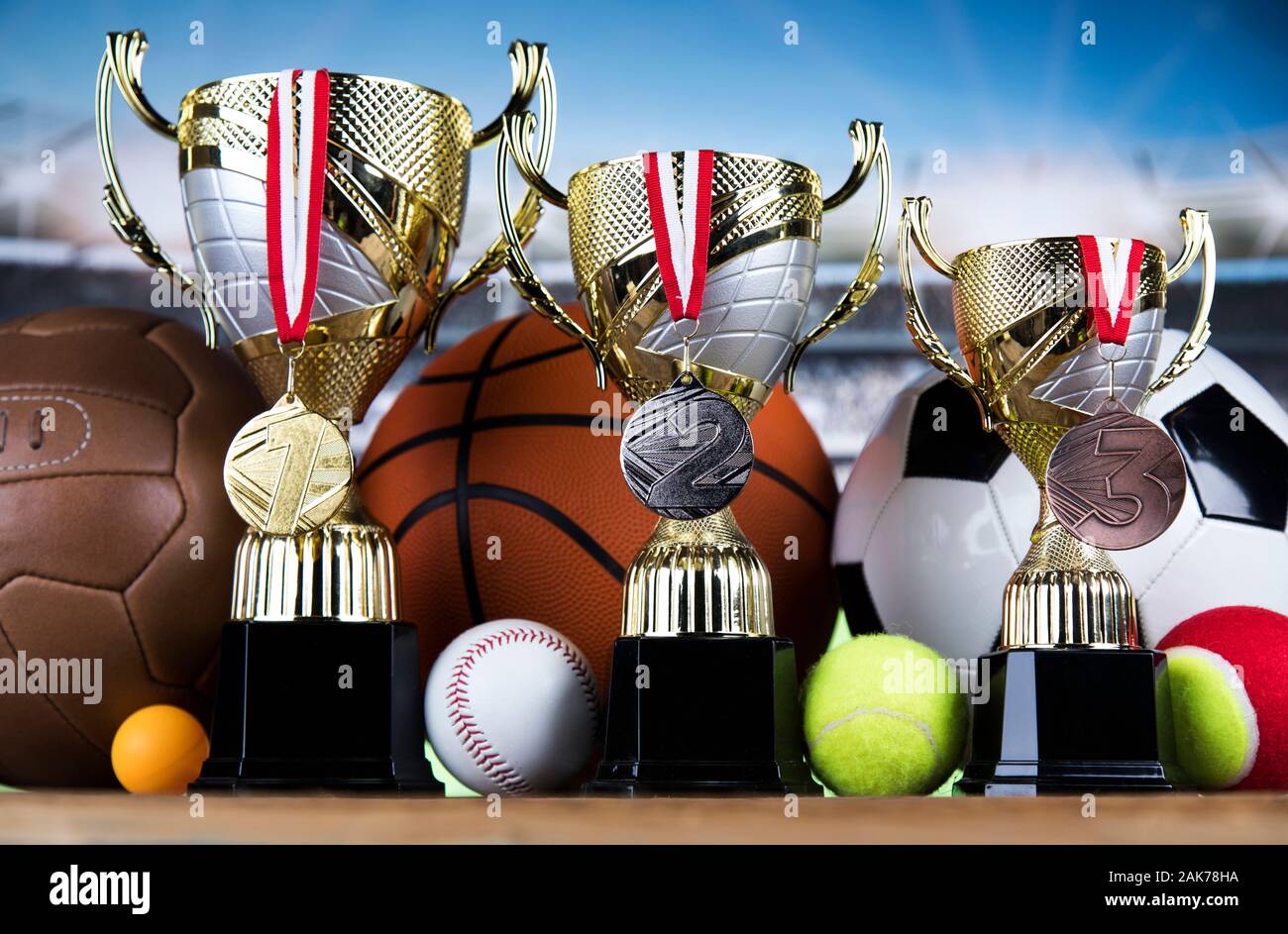 Winner podium sports symbols, winning background Stock Photo - Alamy