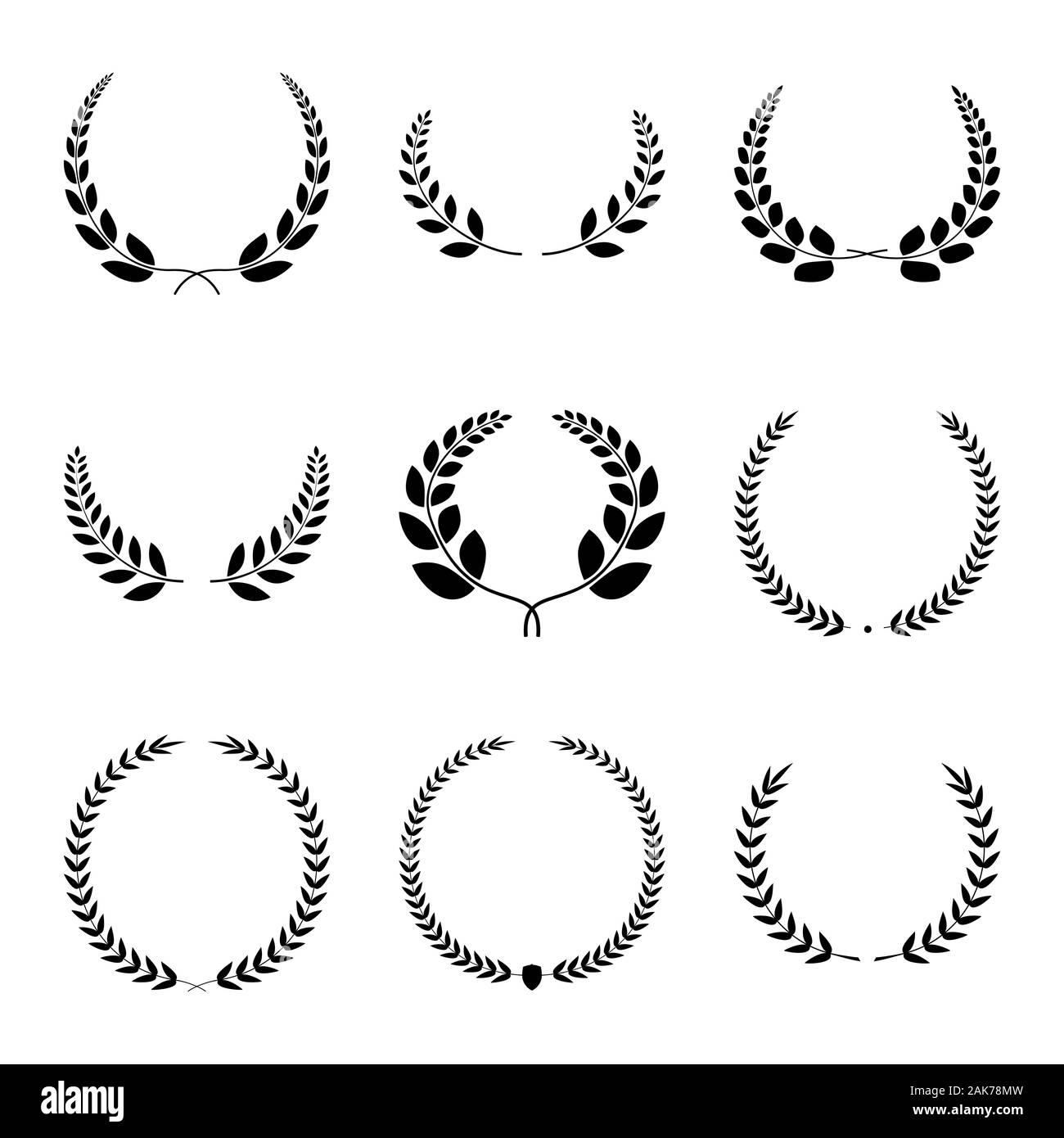 Laurel Wreath symbol collection. Vector design elements Stock Vector Image & Art - Alamy
