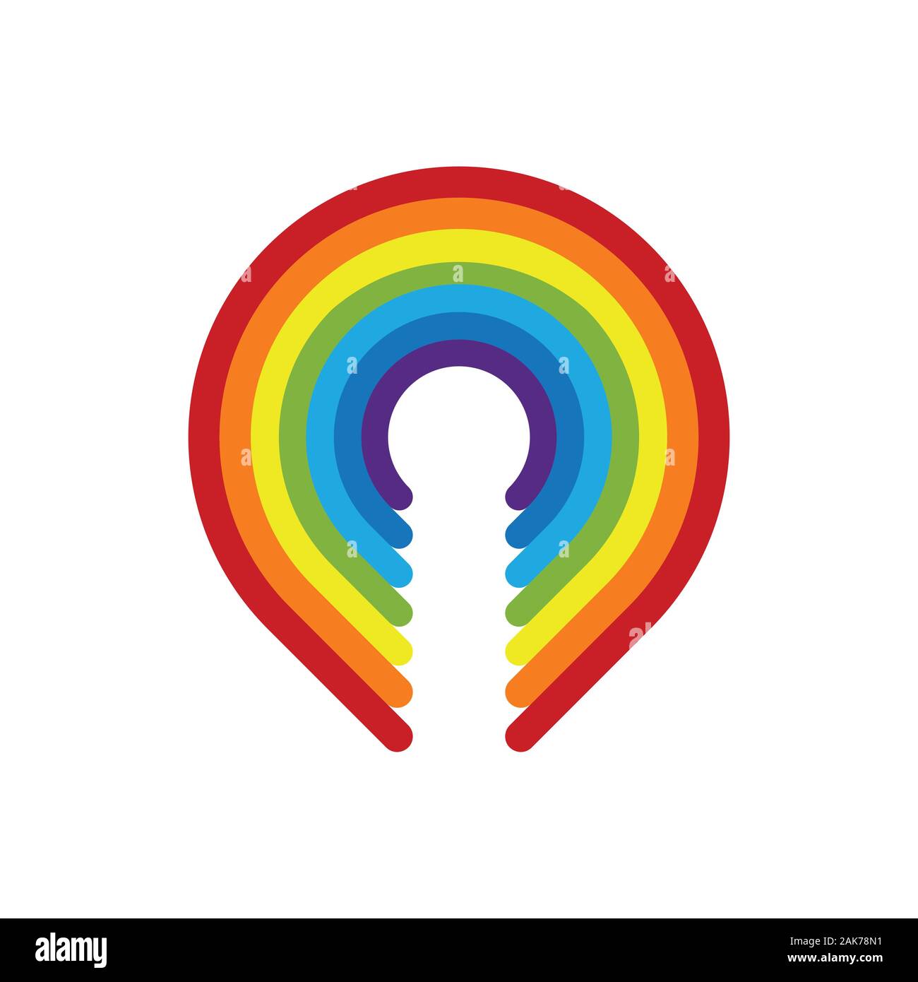 Colorful Rainbow Vector Illustration. Color Rainbow Cloud Vector Stock ...