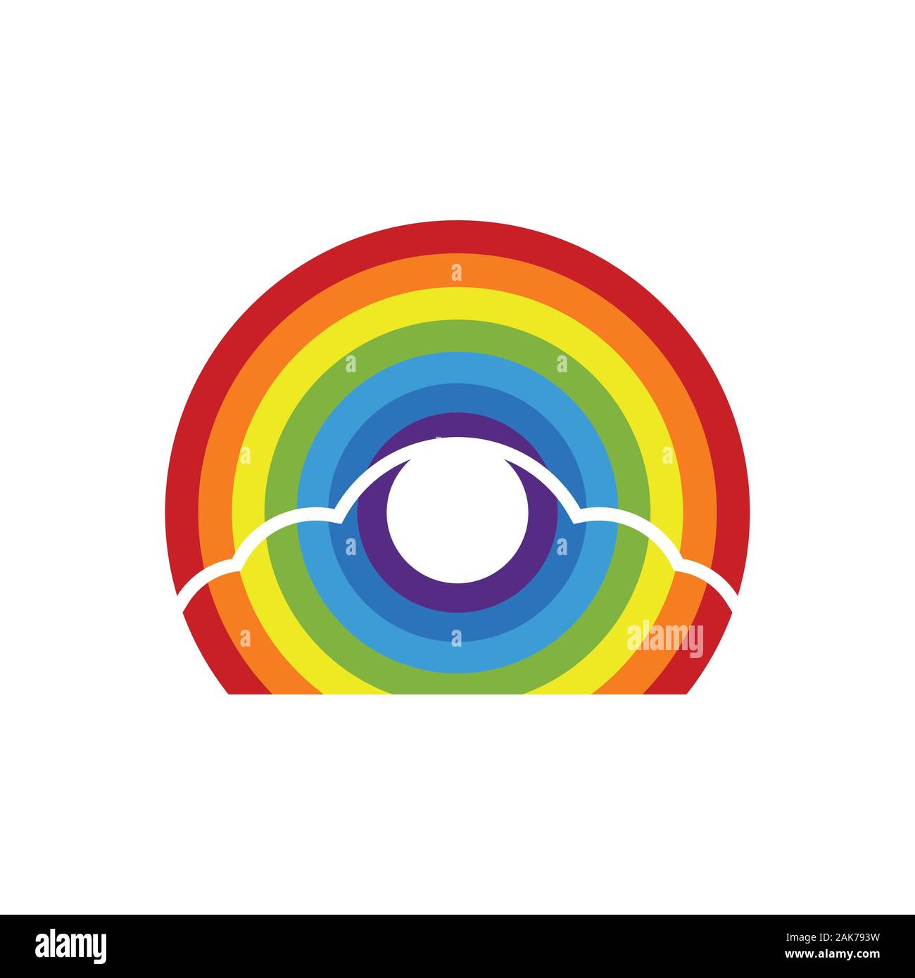 Colorful Rainbow Vector Illustration. Color Rainbow Cloud Vector Stock ...