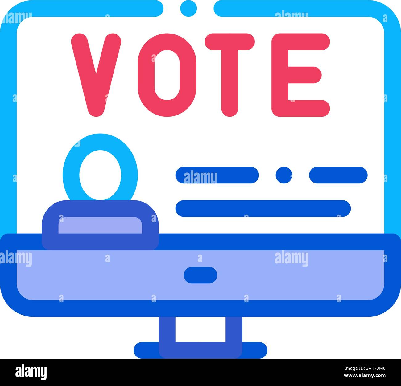 Vote Computer Information Icon Vector Outline Illustration Stock Vector ...