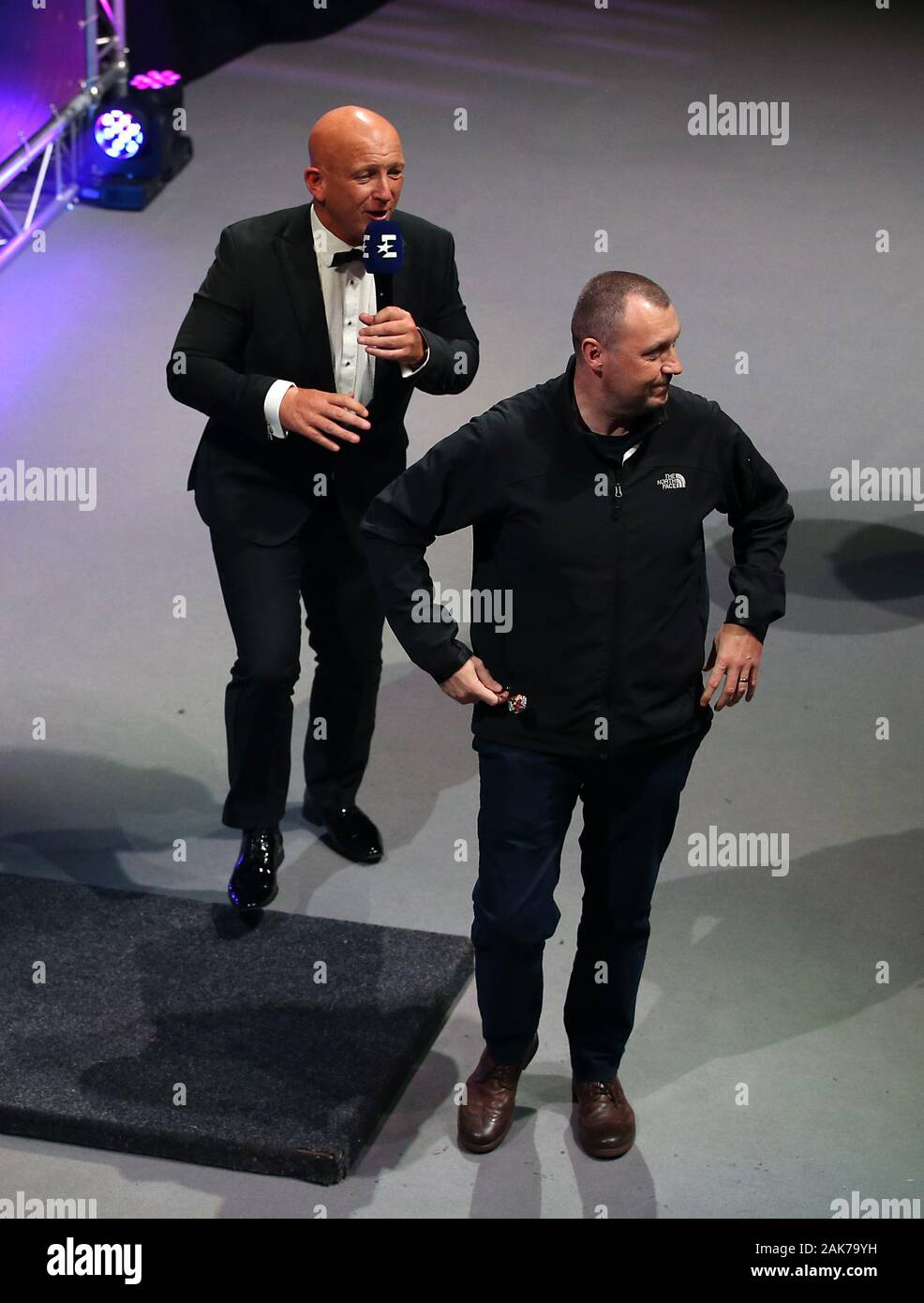 Former Darts player and Sky sports commentator Wayne Mardle during day ...