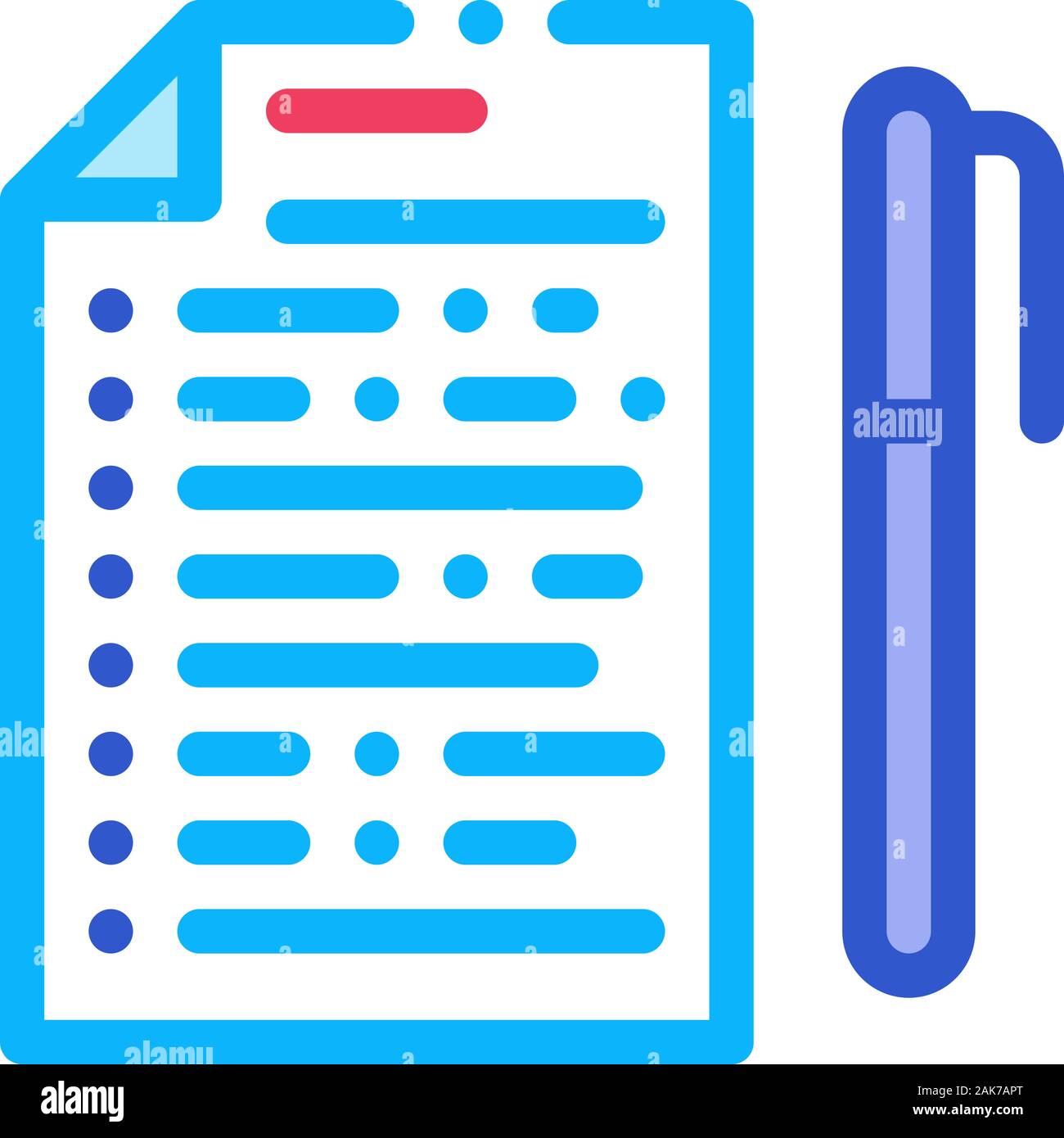 Voting Sheet with Pen Icon Vector Outline Illustration Stock Vector ...