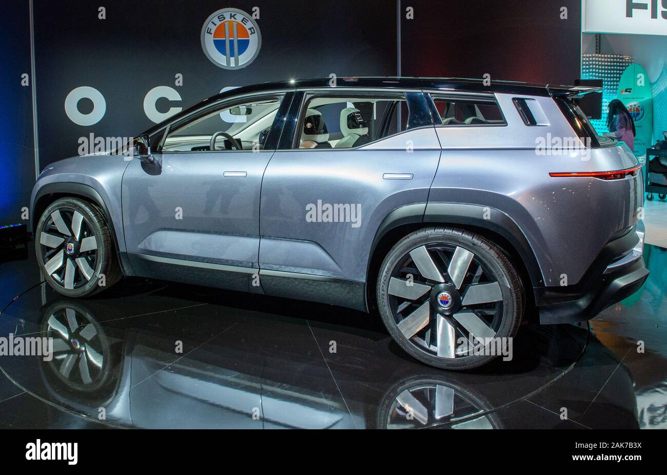 Las Vegas, USA. 07th Jan, 2020. The Fisker Ocean electric car is on ...