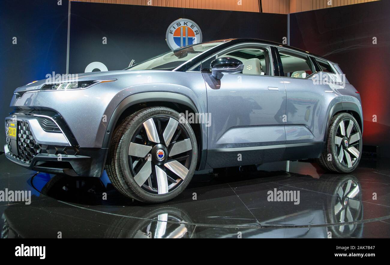 Las Vegas, USA. 07th Jan, 2020. The Fisker Ocean electric car is on ...