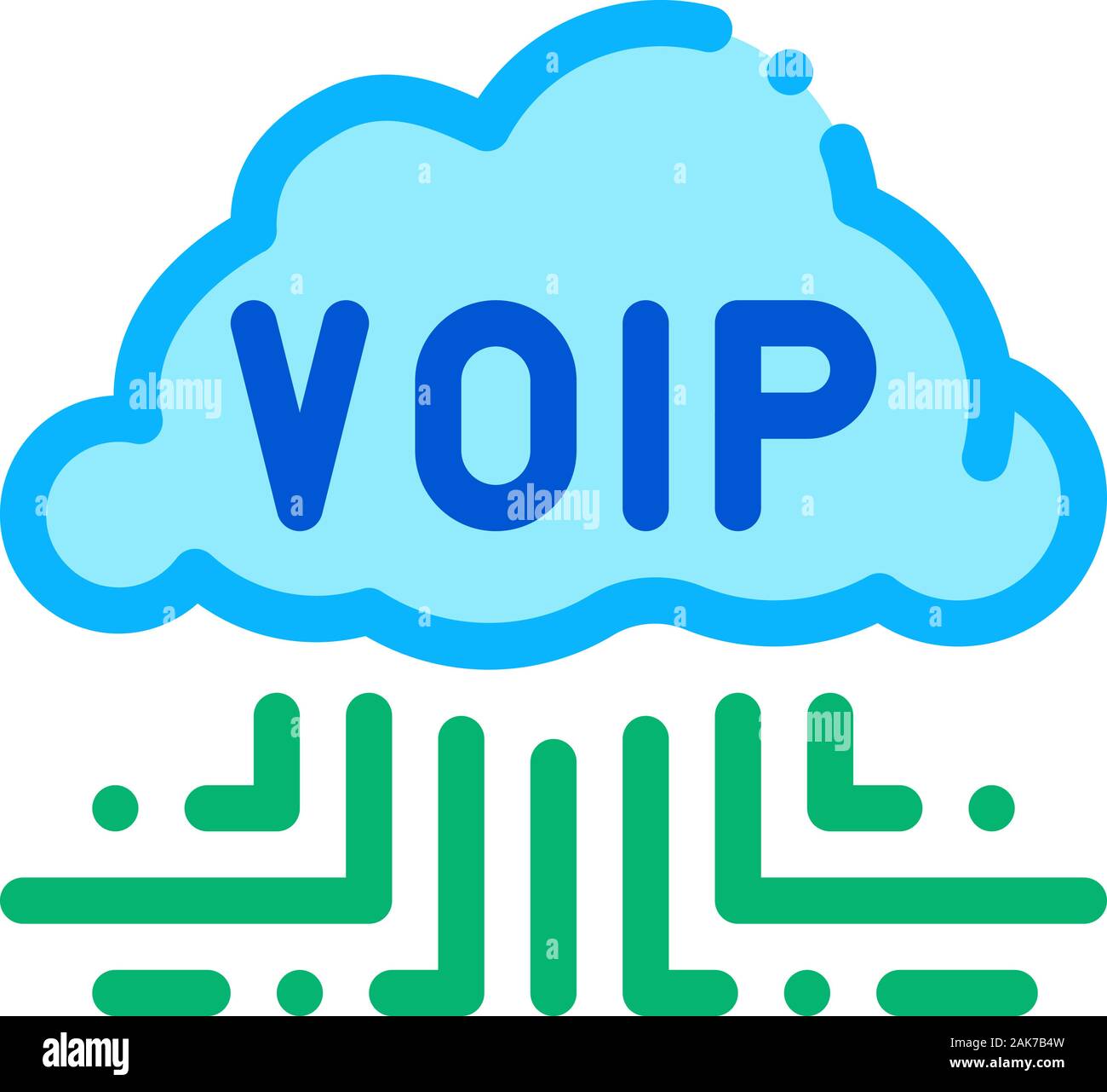 Voip Technology Icon Vector Outline Illustration Stock Vector Image ...