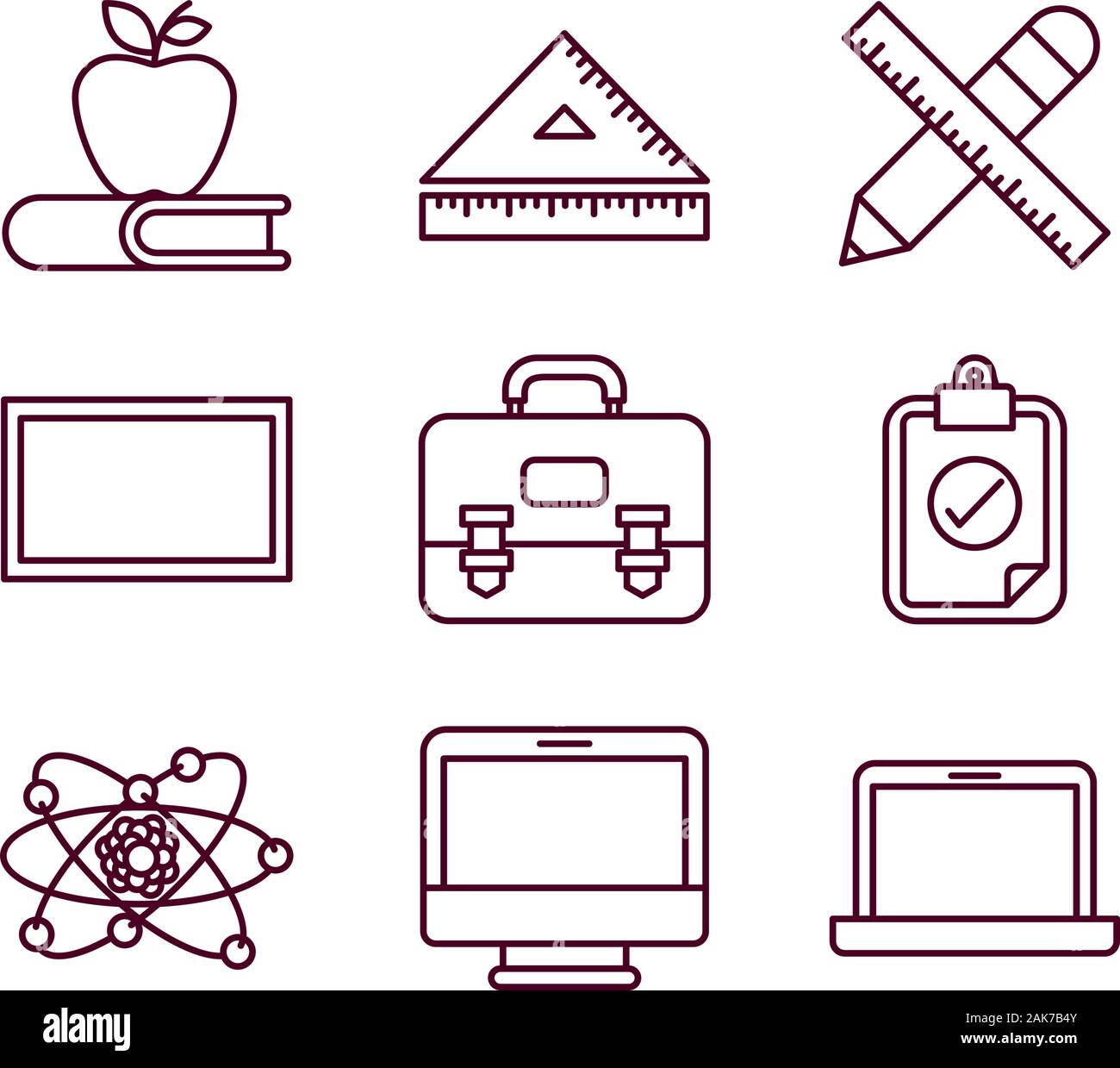 Isolated school icon set vector design Stock Vector Image & Art - Alamy