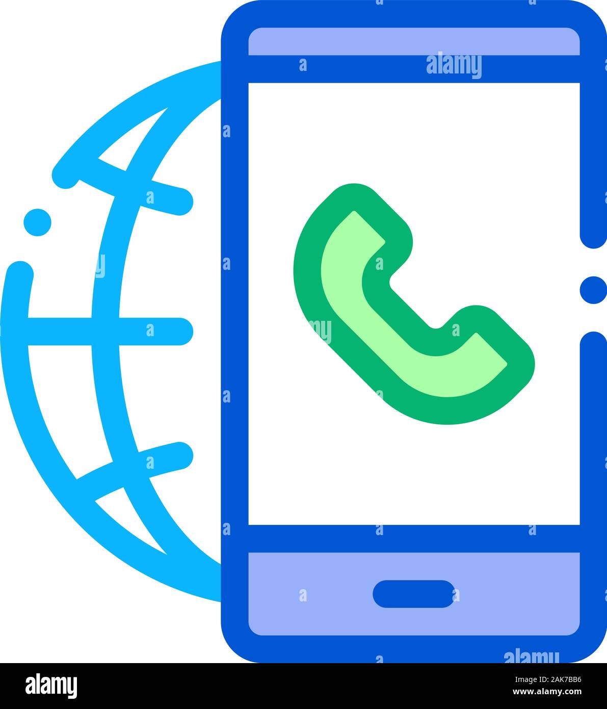 Voip Smartphone Internet Connection Icon Vector Outline Illustration ...