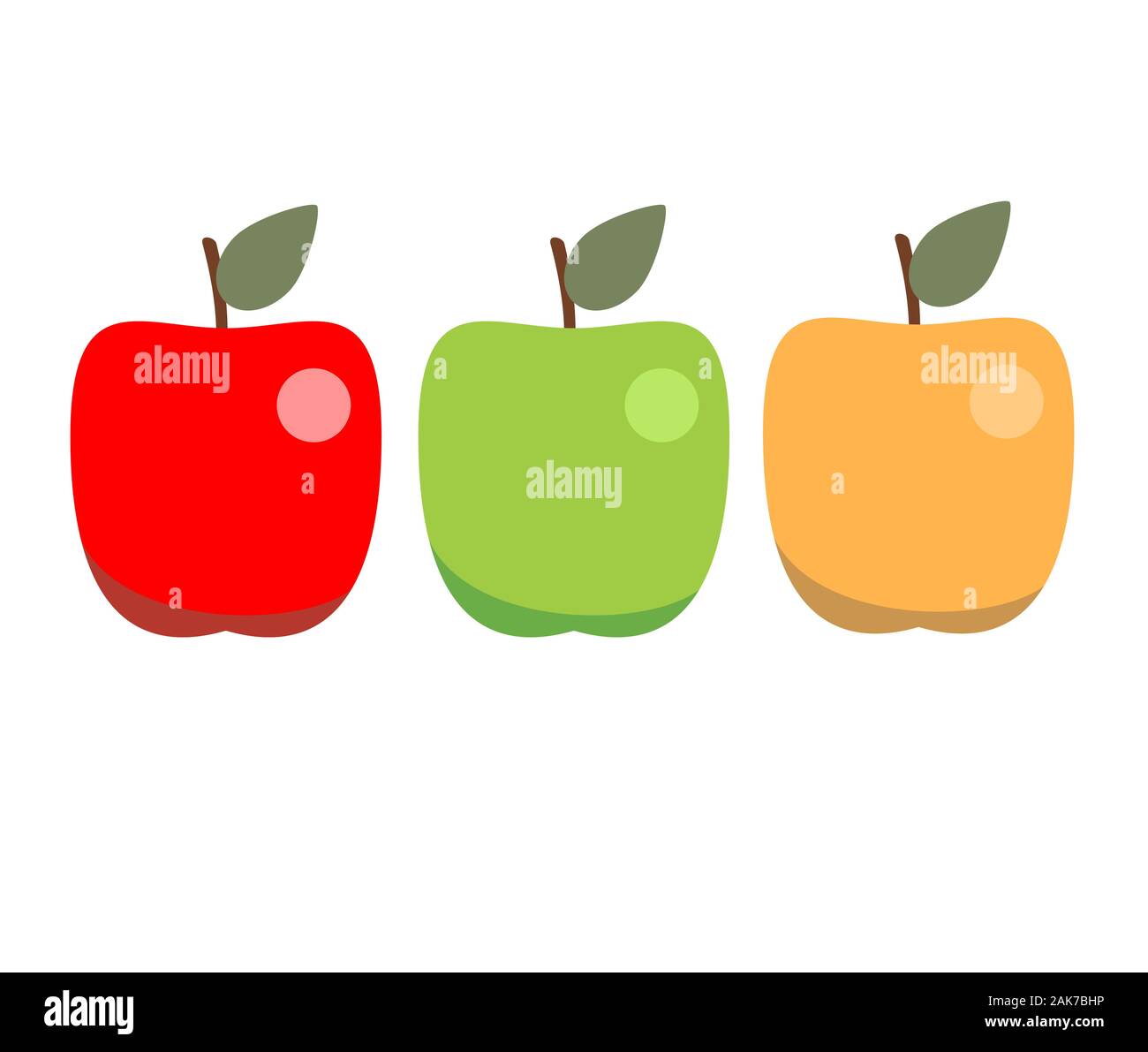 Set of red, yellow and green apples isolated on white background Stock Vector Image & Art - Alamy