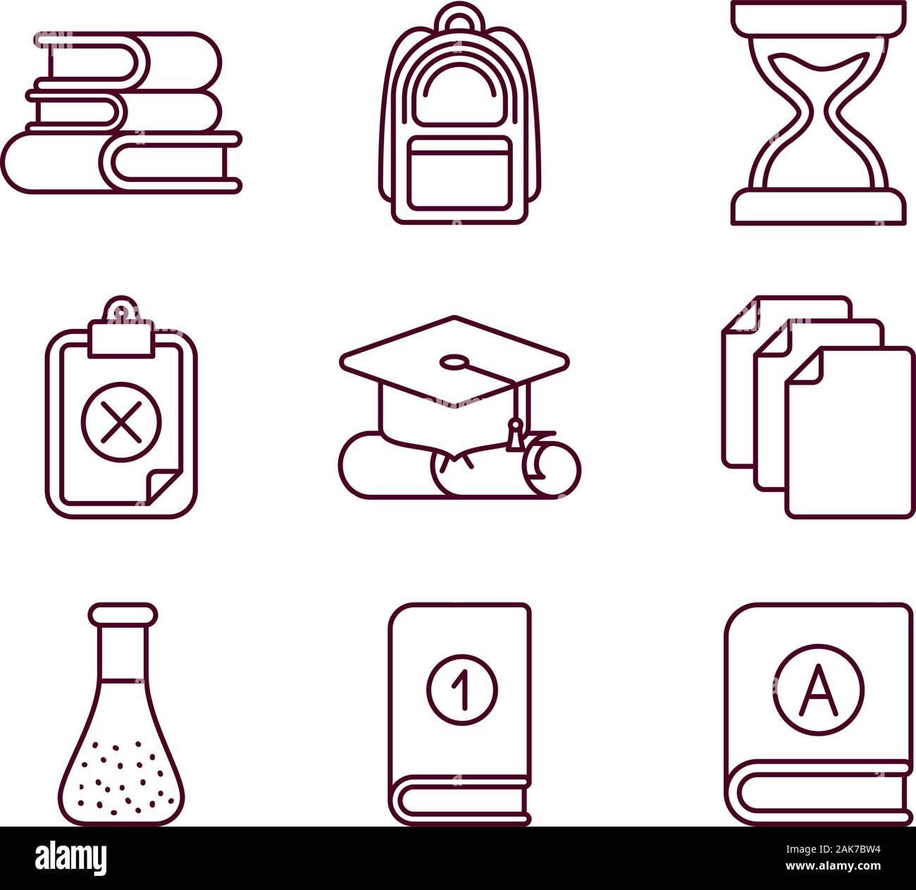 Isolated school icon set vector design Stock Vector Image & Art - Alamy