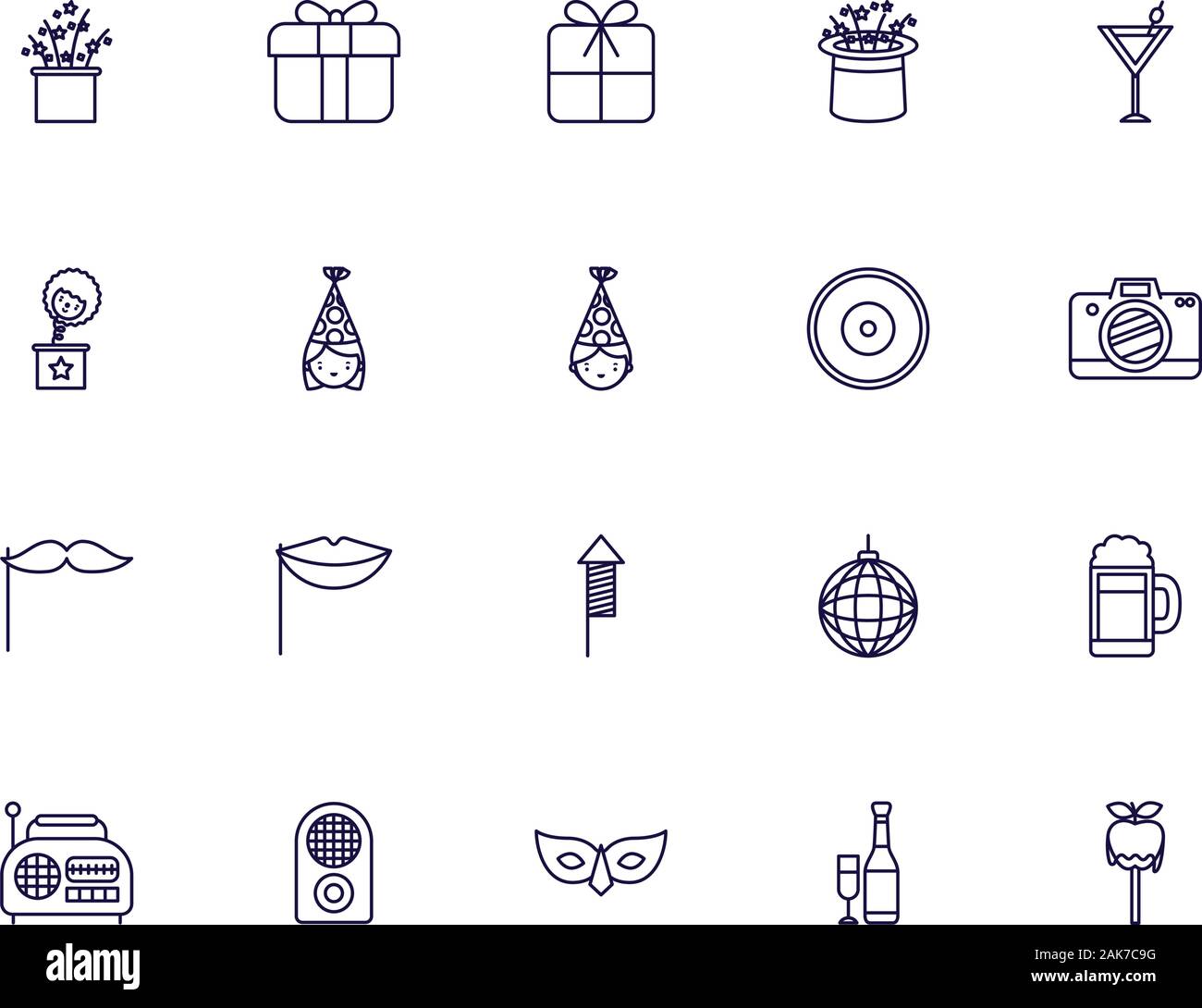 Isolated party icon set vector design Stock Vector Image & Art - Alamy