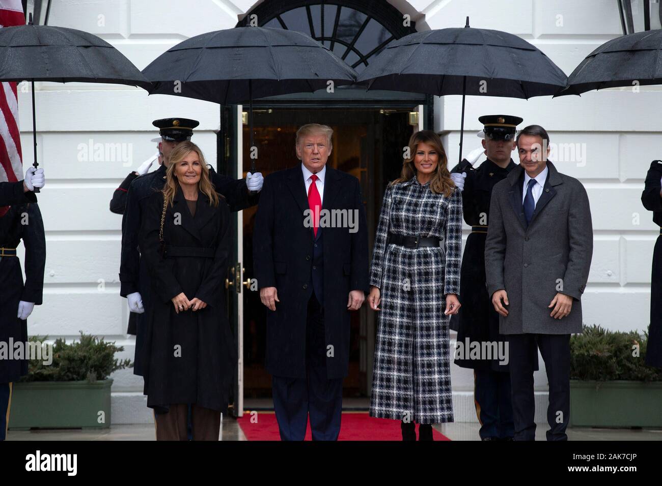 United States President Donald J. Trump, center left, and First lady ...