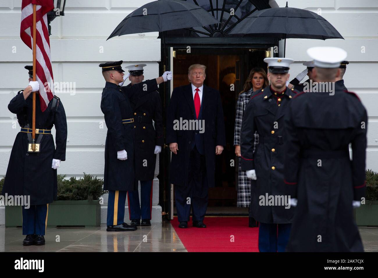 United States President Donald J. Trump, center left, and First lady ...