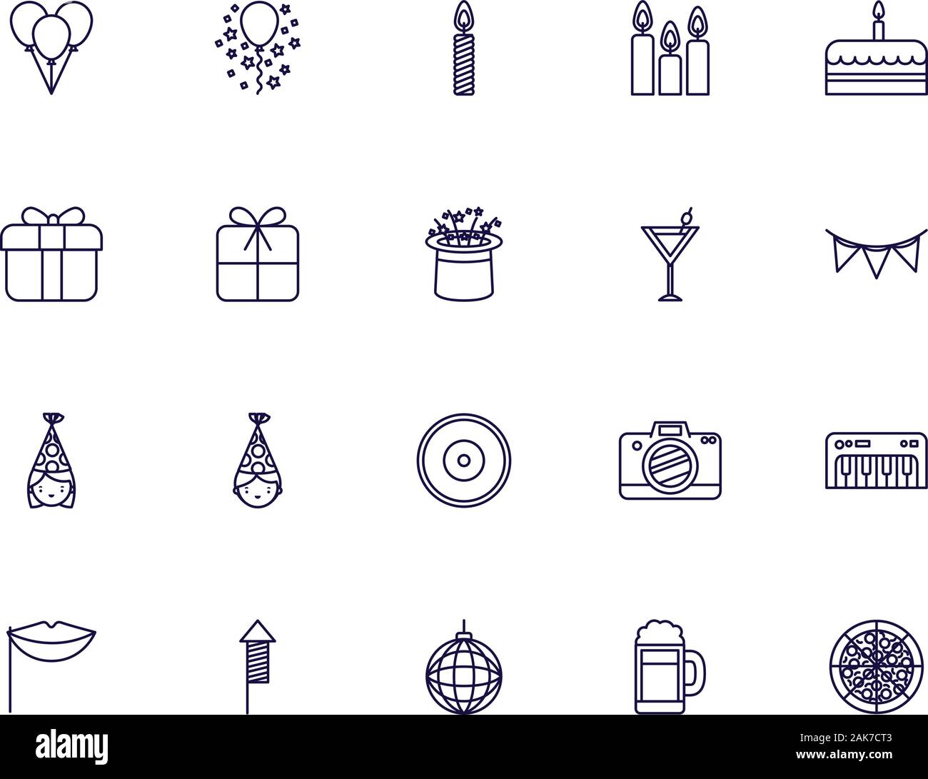 Isolated party icon set vector design Stock Vector Image & Art - Alamy