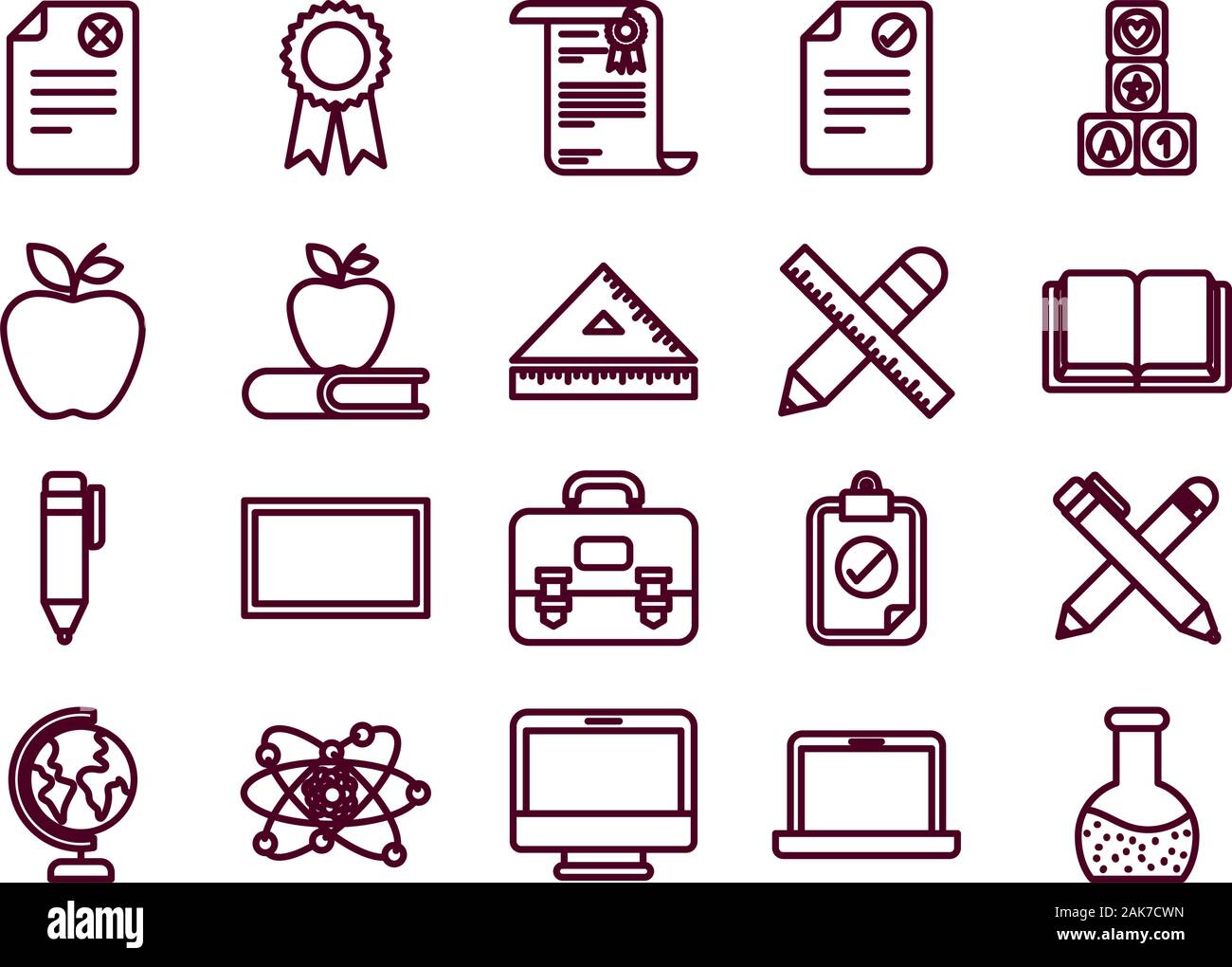 Isolated school icon set vector design Stock Vector Image & Art - Alamy