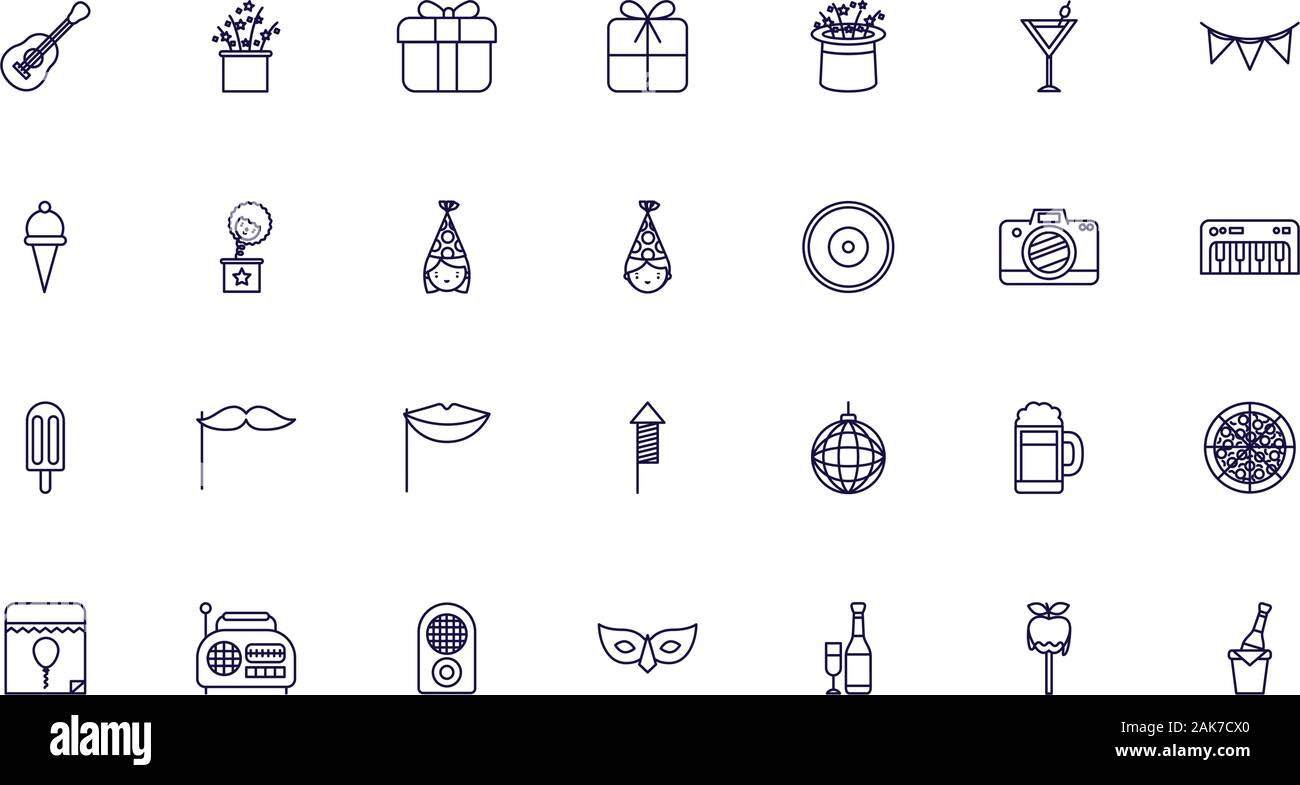Isolated party icon set vector design Stock Vector Image & Art - Alamy