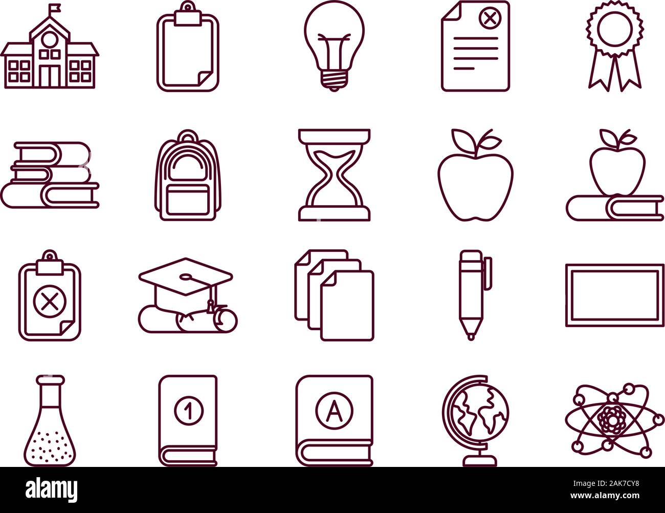 Isolated school icon set vector design Stock Vector Image & Art - Alamy