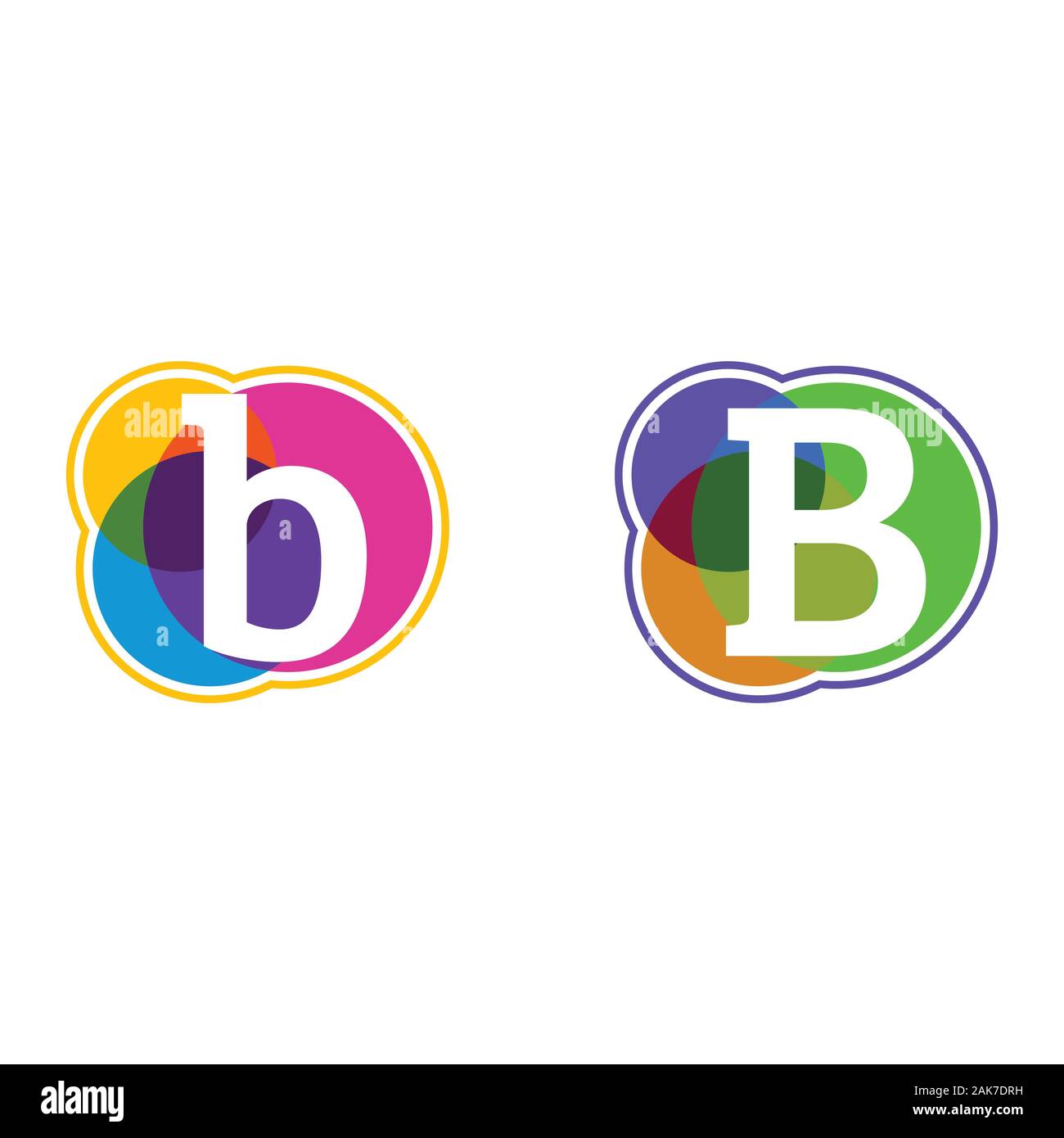 set of colorful icons, letter logo, Letter LOGO in colorful circle ...