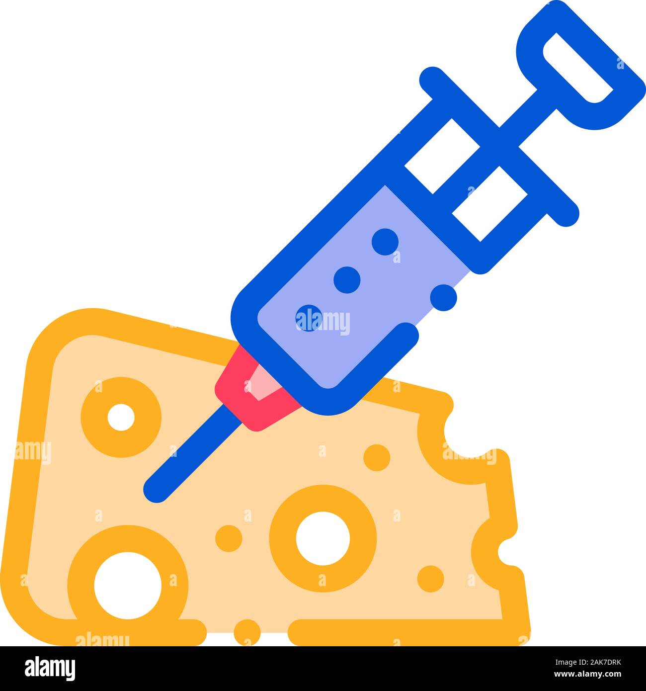 Injection into Cheese Icon Vector Outline Illustration Stock Vector ...