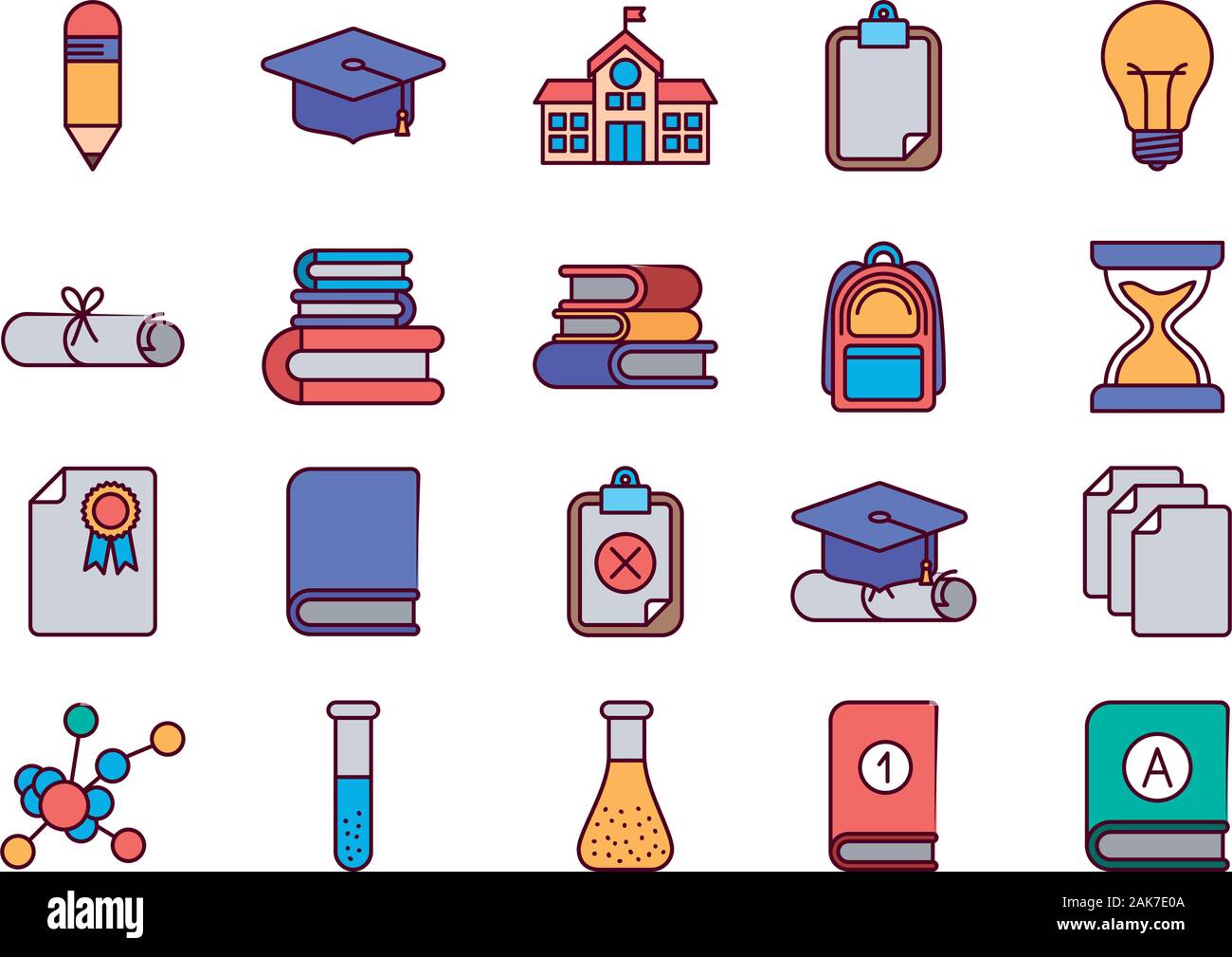Isolated school icon set vector design Stock Vector Image & Art - Alamy