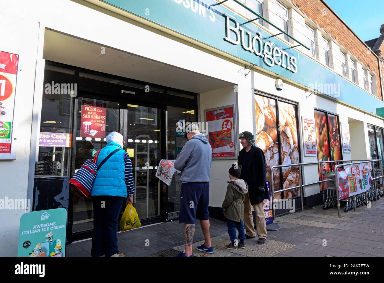 Budgens supermarket in Swanage, Dorset, UK. November 2019 Stock Photo ...