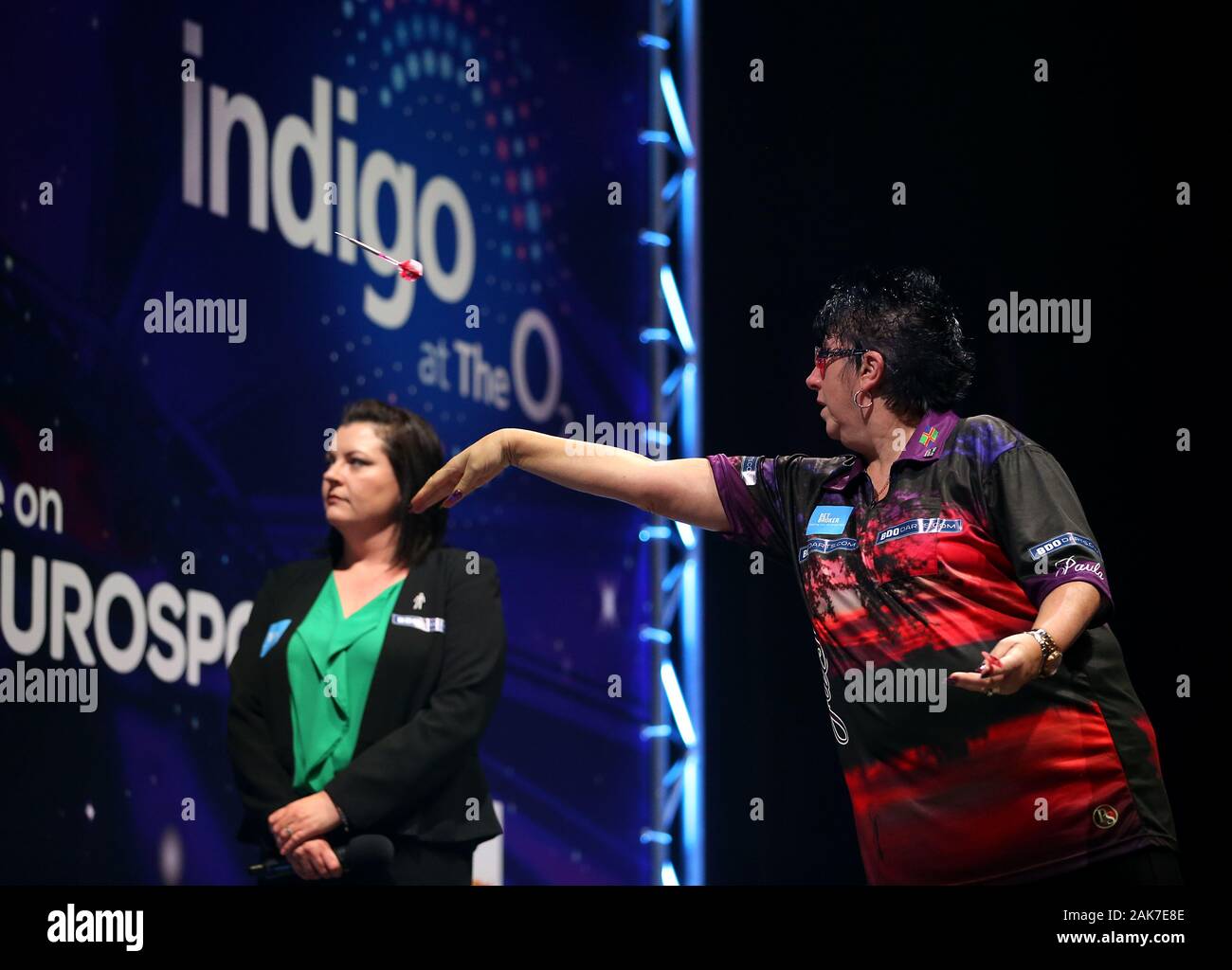 Paula Jacklin in action during day four of the BDO World Professional ...