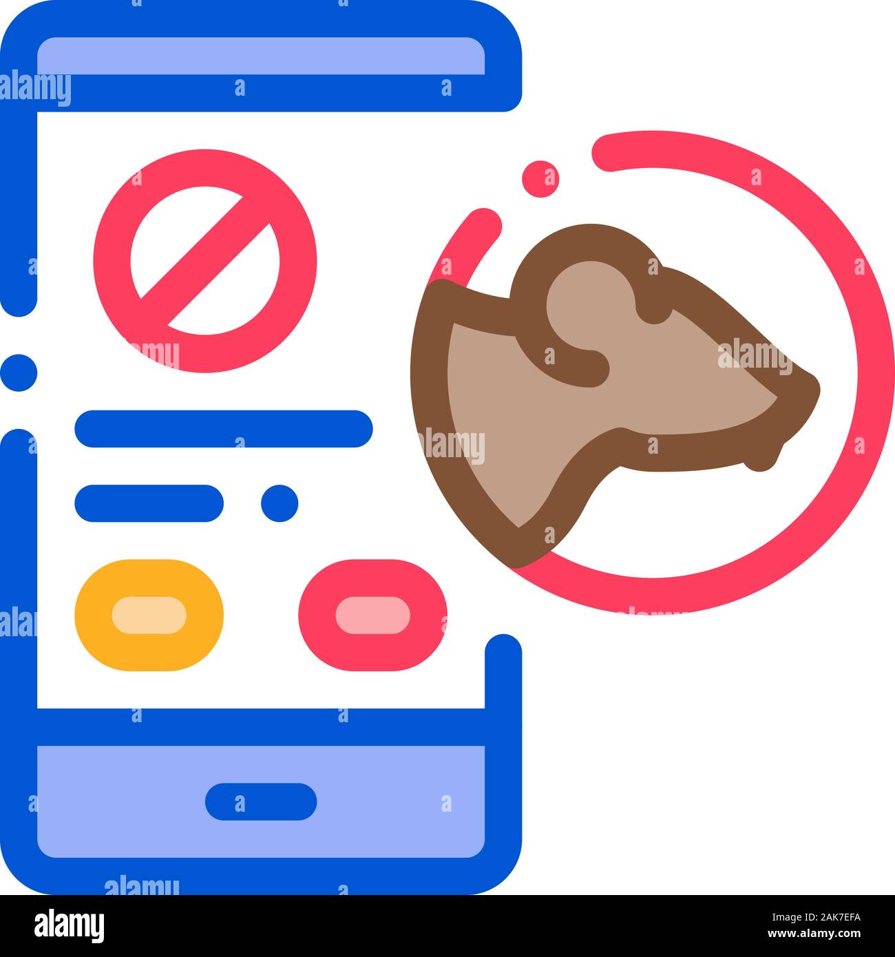 Rat Protect Smartphone Service Icon Vector Outline Illustration Stock ...