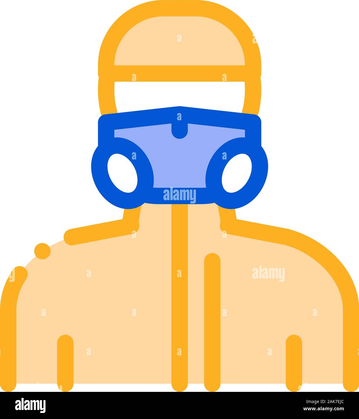 Human in Protective Mask Icon Vector Outline Illustration Stock Vector ...