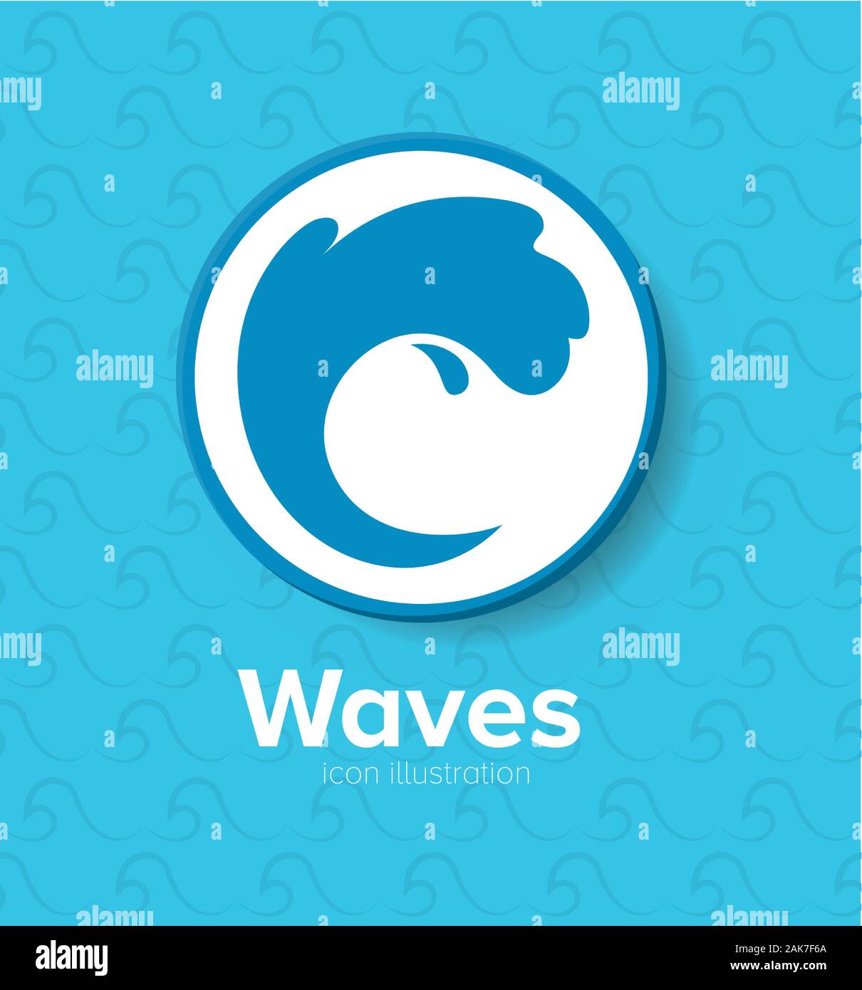 Blue wave icon inside circle vector design Stock Vector Image & Art - Alamy