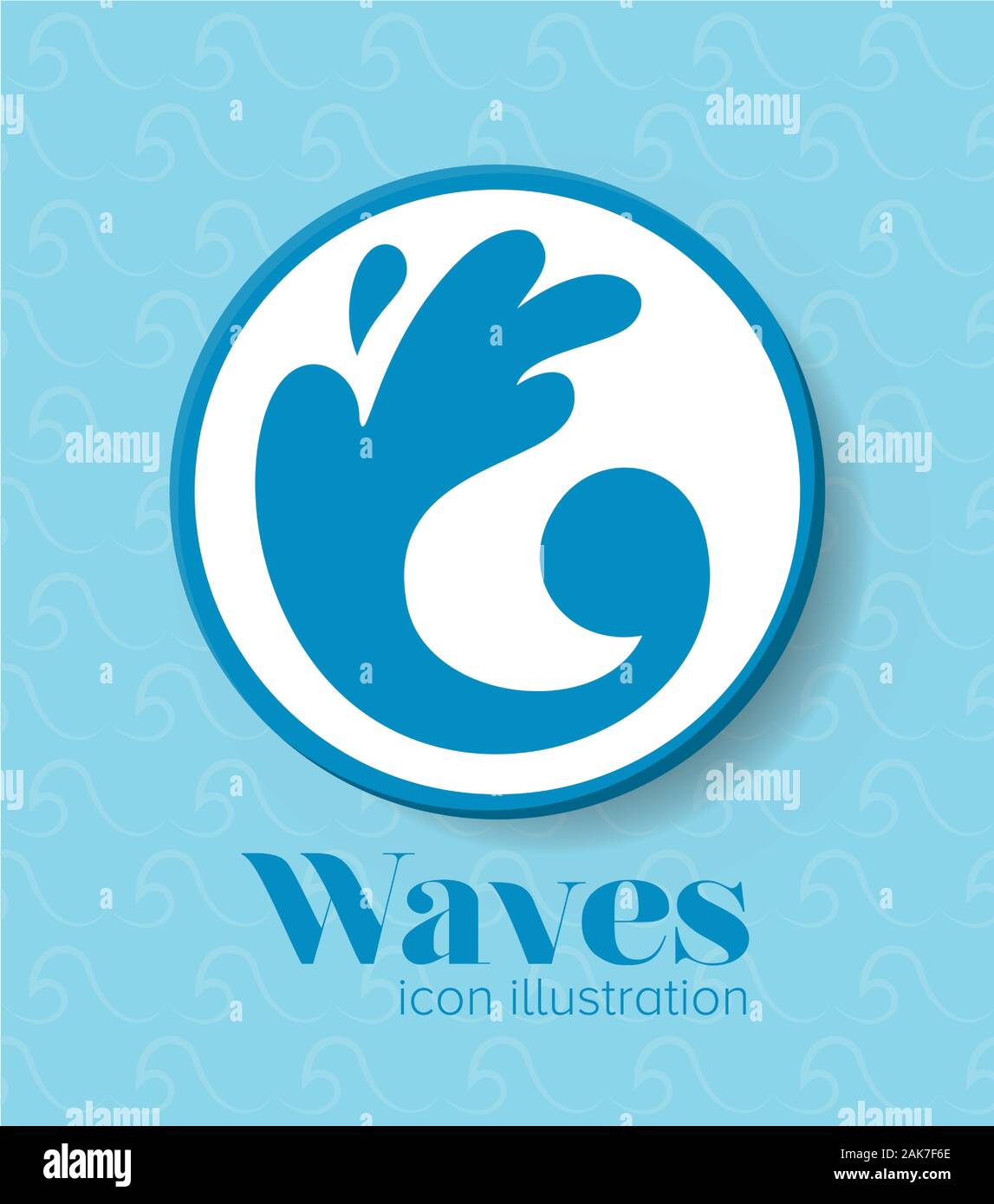 Blue wave icon inside circle vector design Stock Vector Image & Art - Alamy