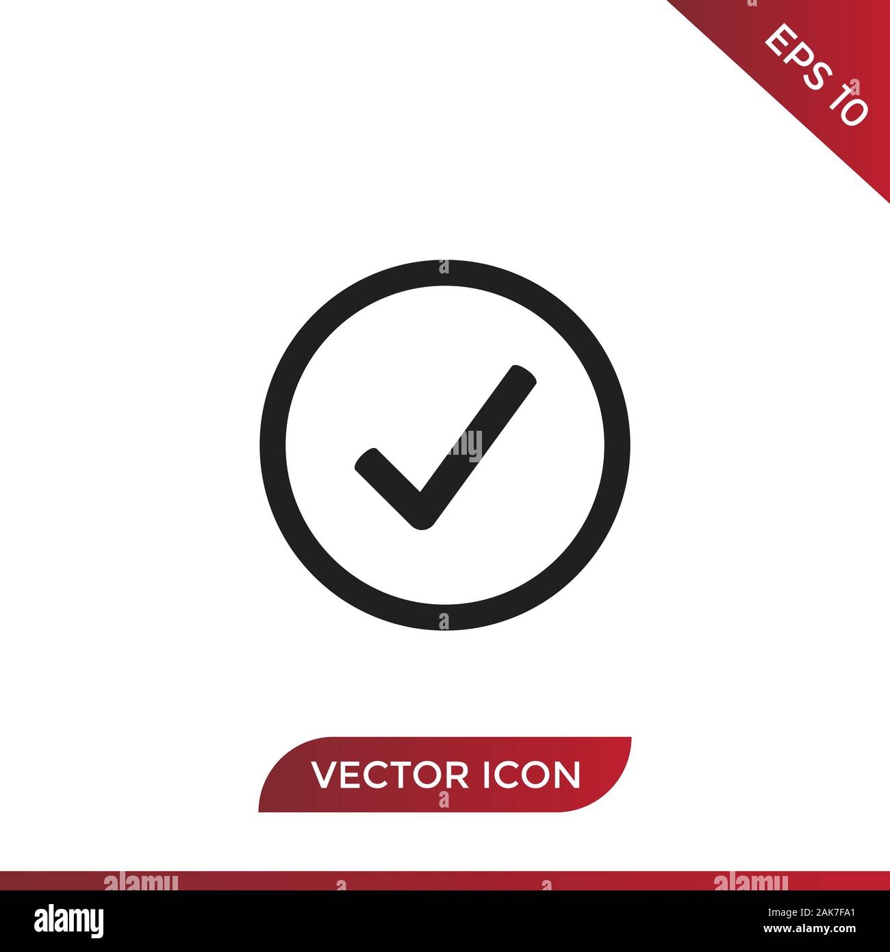 Check mark vector icon in modern design style for web site and mobile ...