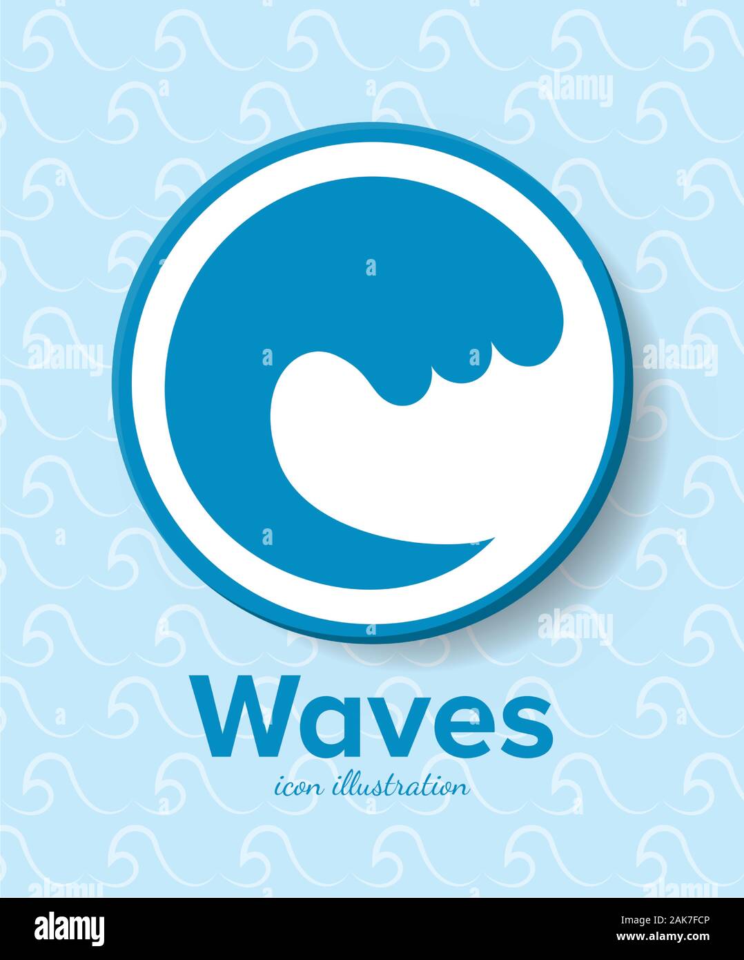 Blue wave icon inside circle vector design Stock Vector Image & Art - Alamy