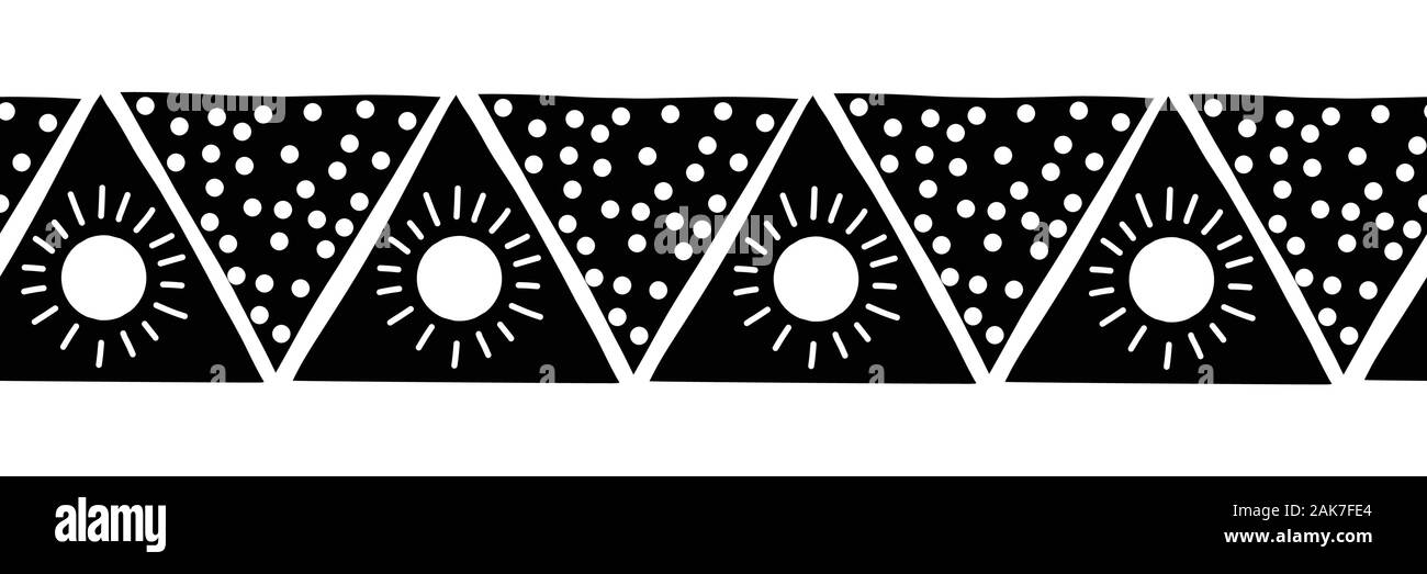 Triangle Pattern Black And White Border