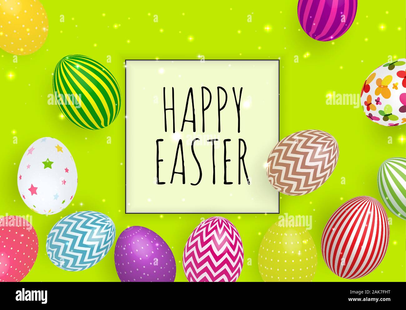 Abstract Happy Easter Template Background with Eggs Vector Illustration ...
