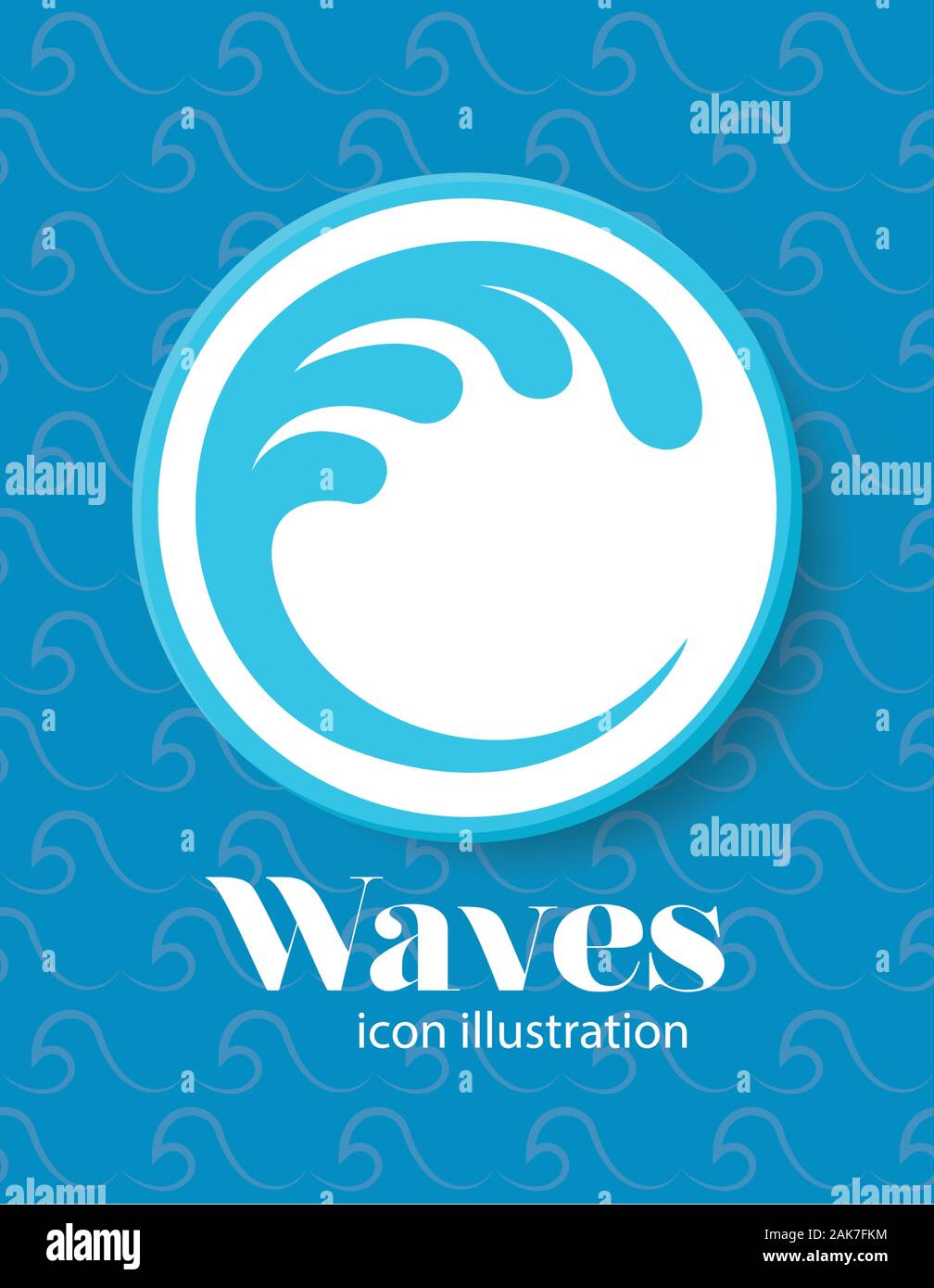 Blue wave icon inside circle vector design Stock Vector Image & Art - Alamy