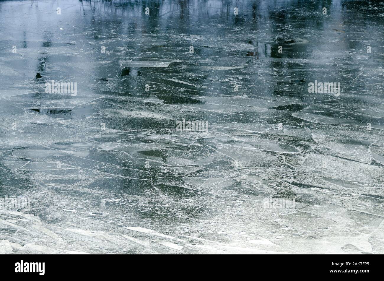 Thin ice sheets on the Spree in Berlin Stock Photo - Alamy