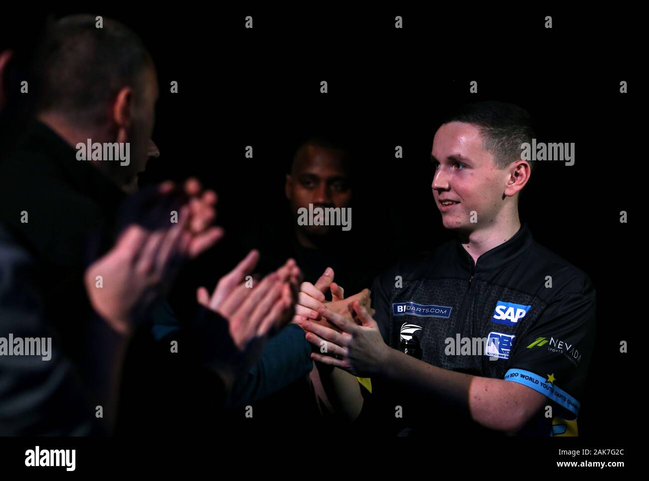 Leighton Bennett while walking on during day four of the BDO World ...