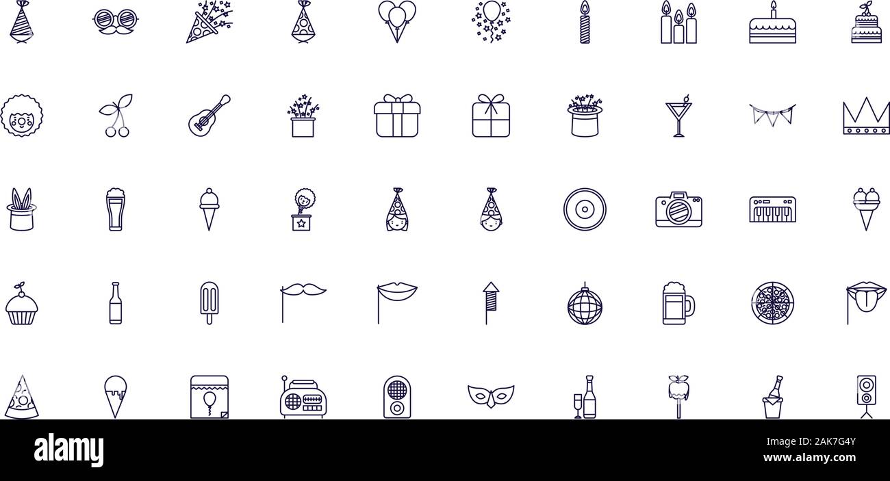 Isolated party icon set vector design Stock Vector Image & Art - Alamy