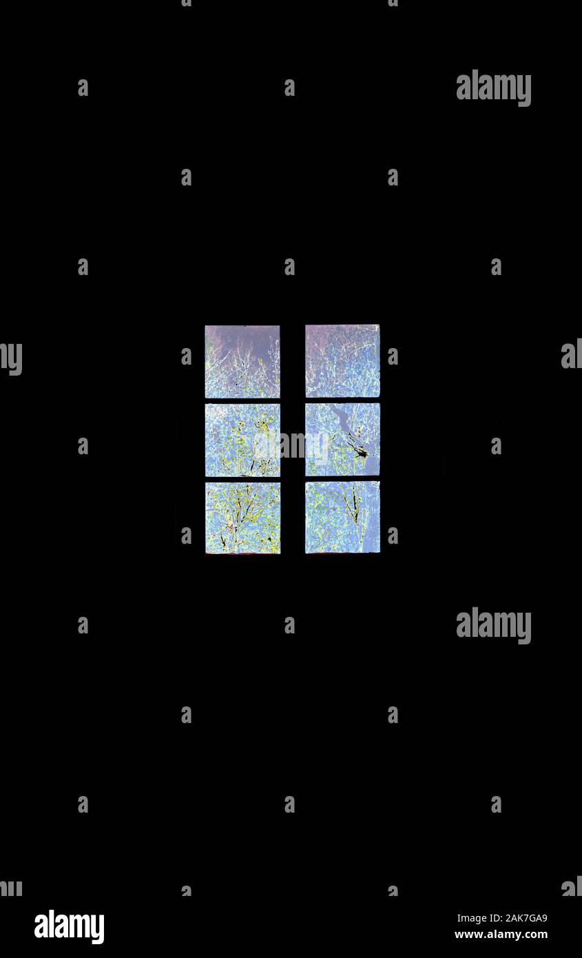 Abstract window on black background Stock Photo - Alamy