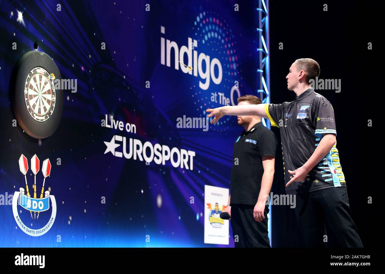 Leighton Bennett in action during day four of the BDO World ...