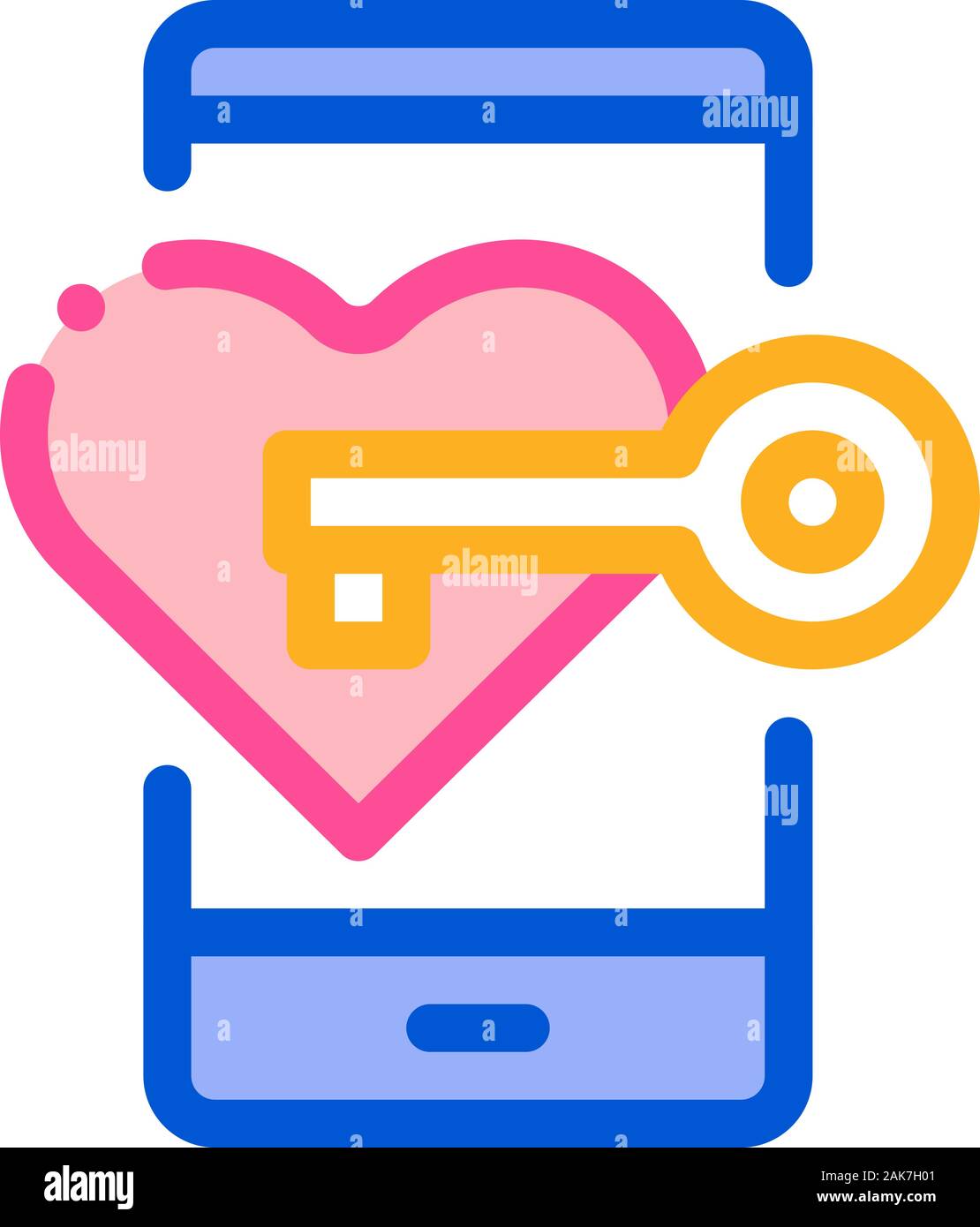 Key to Heart Icon Vector Outline Illustration Stock Vector Image & Art ...