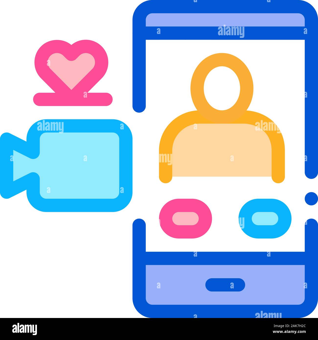 Romantic Video Calling Icon Vector Outline Illustration Stock Vector ...