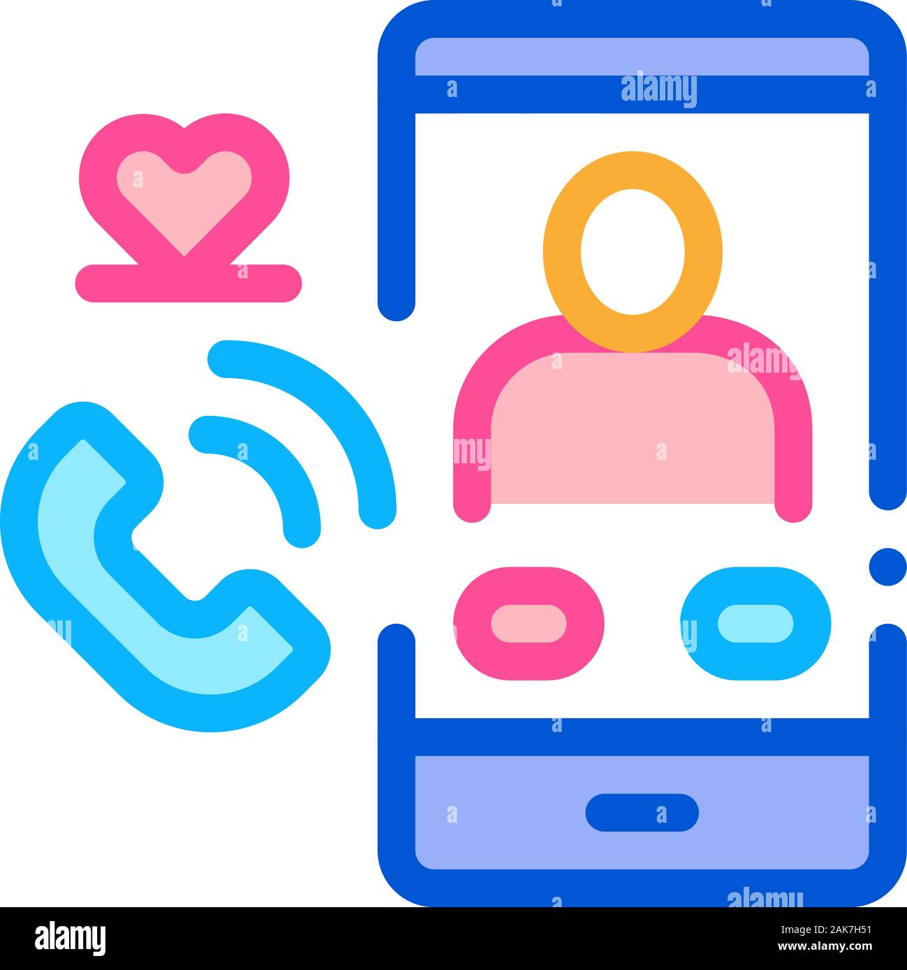Romantic Phone Call Icon Vector Outline Illustration Stock Vector Image ...