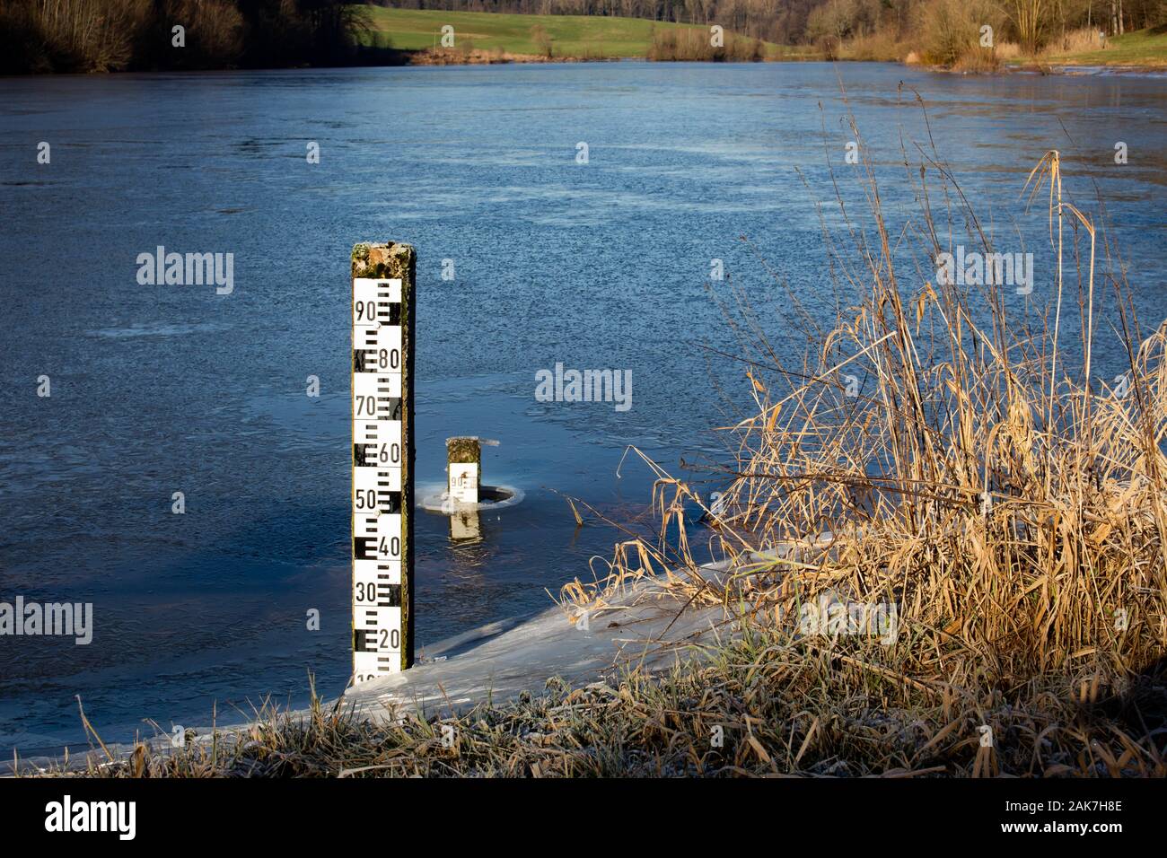 Water level gauge pole hi-res stock photography and images - Alamy